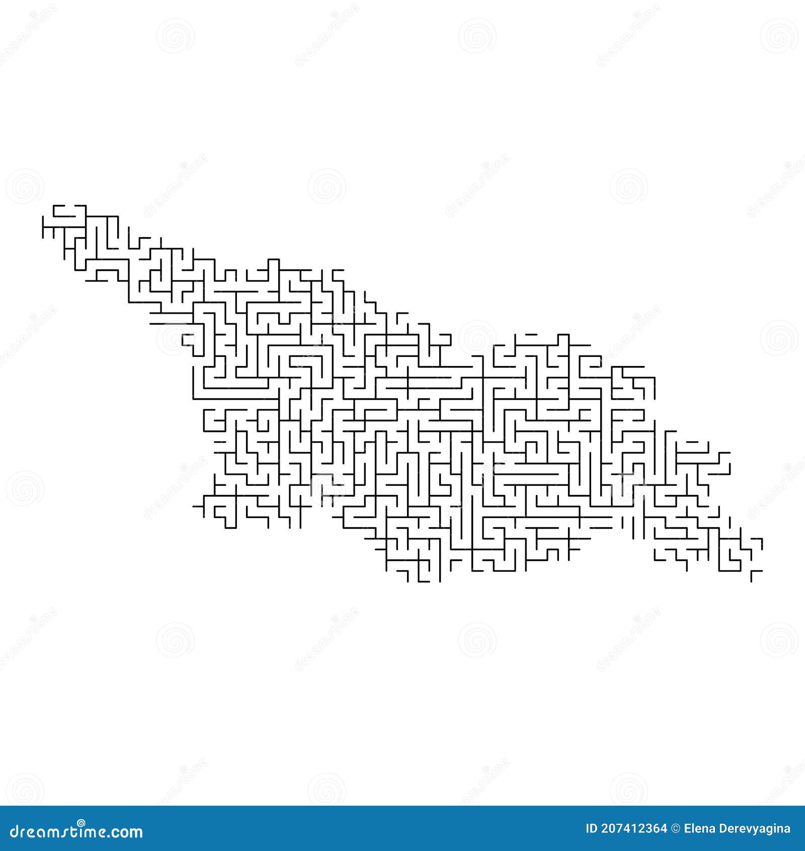 Georgia Map from Black Pattern of the Maze Grid. Vector Illustration ...