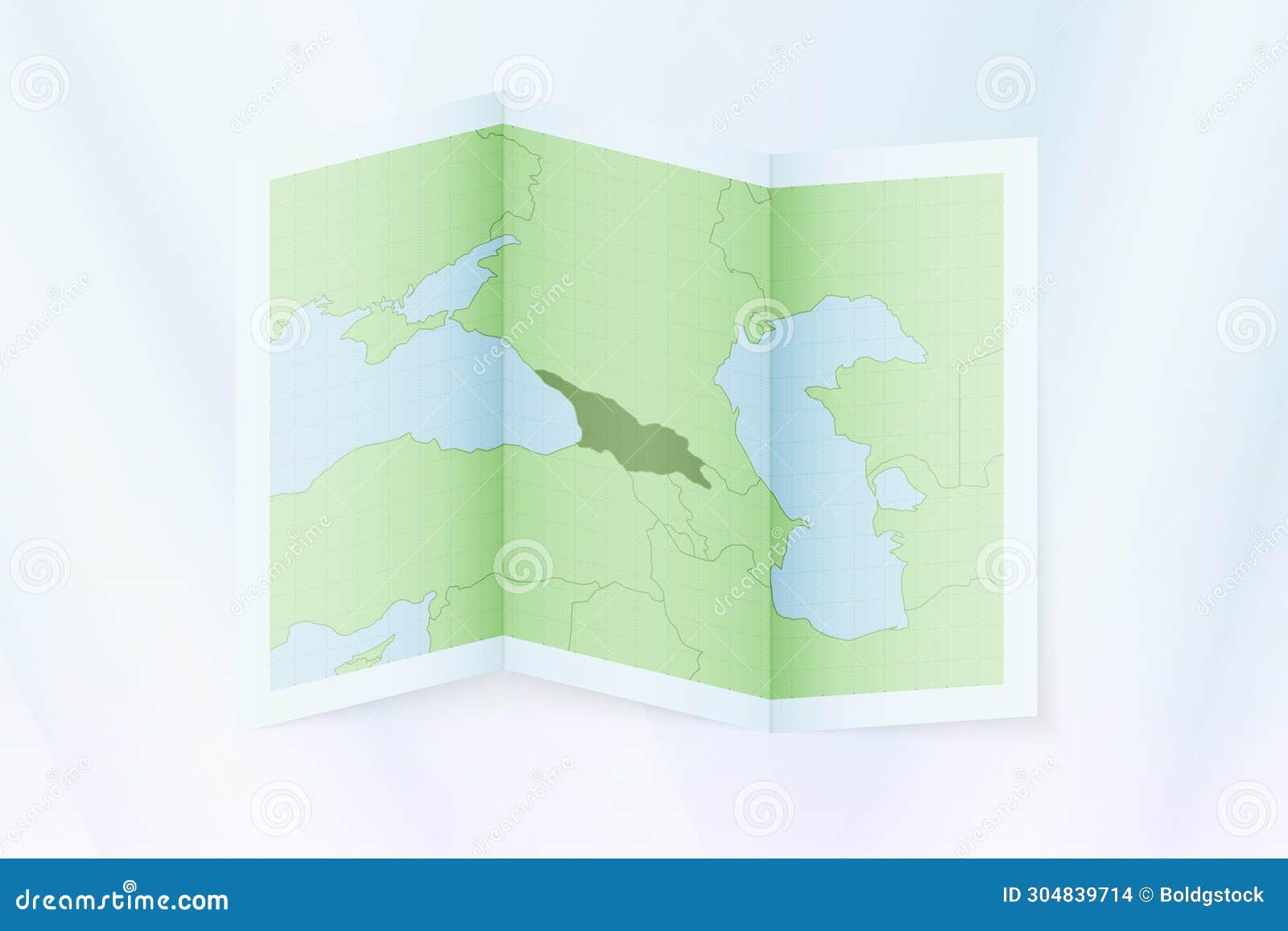 Georgia Map, Folded Paper with Georgia Map Stock Vector - Illustration ...