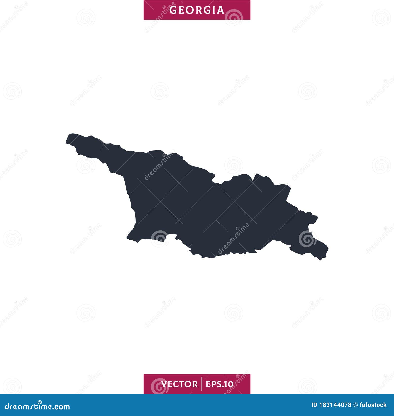 Georgia Detailed Map And Flag. Georgia On World Map Cartoon Vector ...