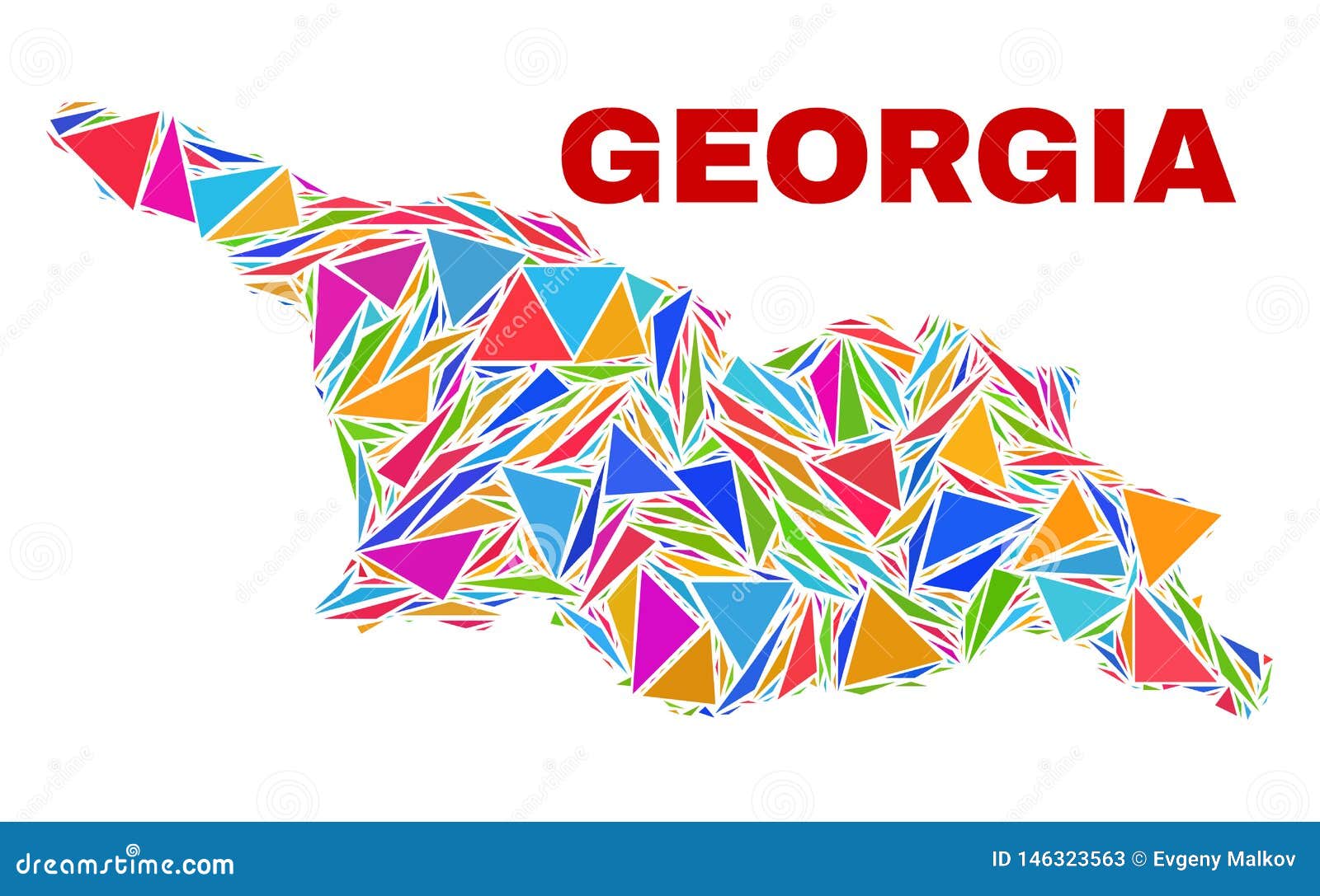 Georgia Map - Mosaic of Color Triangles Stock Vector - Illustration of ...