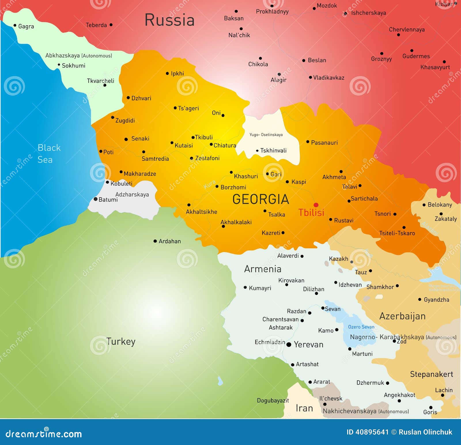 Georgia map stock vector. Illustration of national, boundary - 40895641