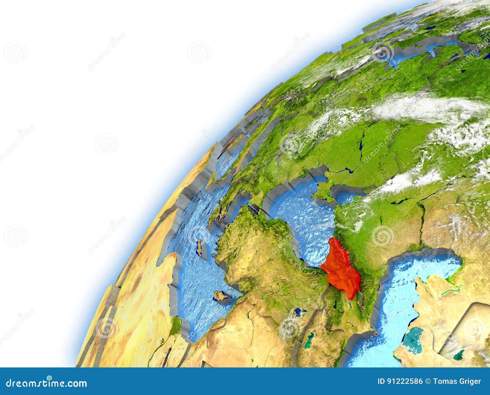 Georgia on Model of Planet Earth Stock Illustration - Illustration of ...