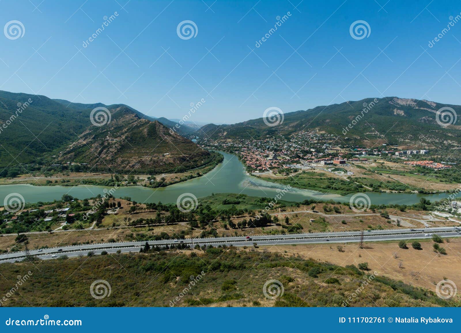 Georgia. Monastery of Jvari, the Fusion of Aragvi and the Kura, Stock ...