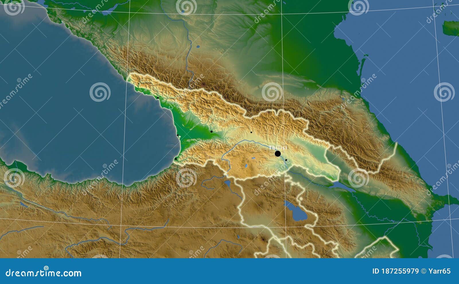 Georgia - Physical. Composition, Borders Stock Illustration ...