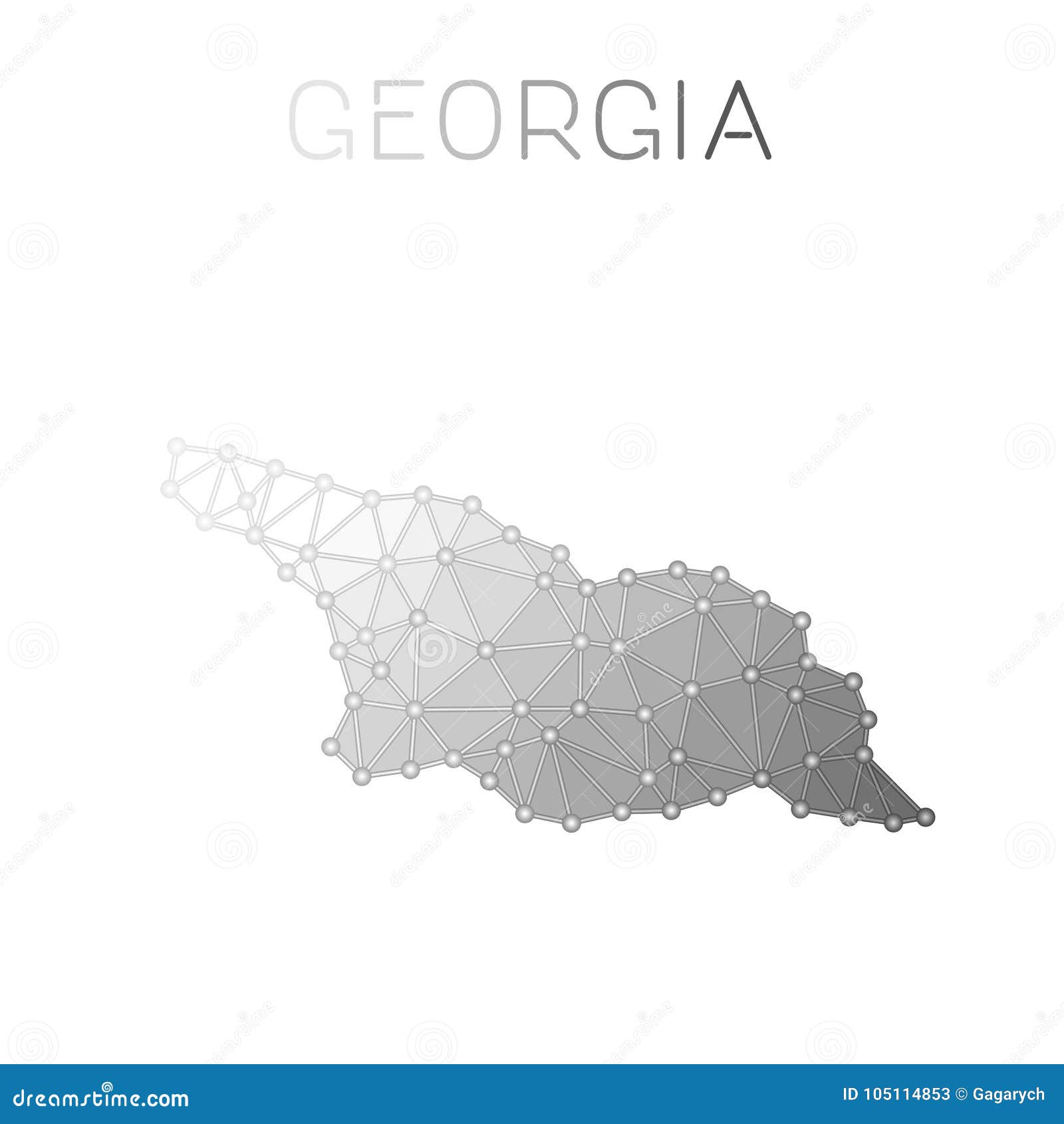 Georgia Polygonal Vector Map. Stock Vector - Illustration of geometric ...