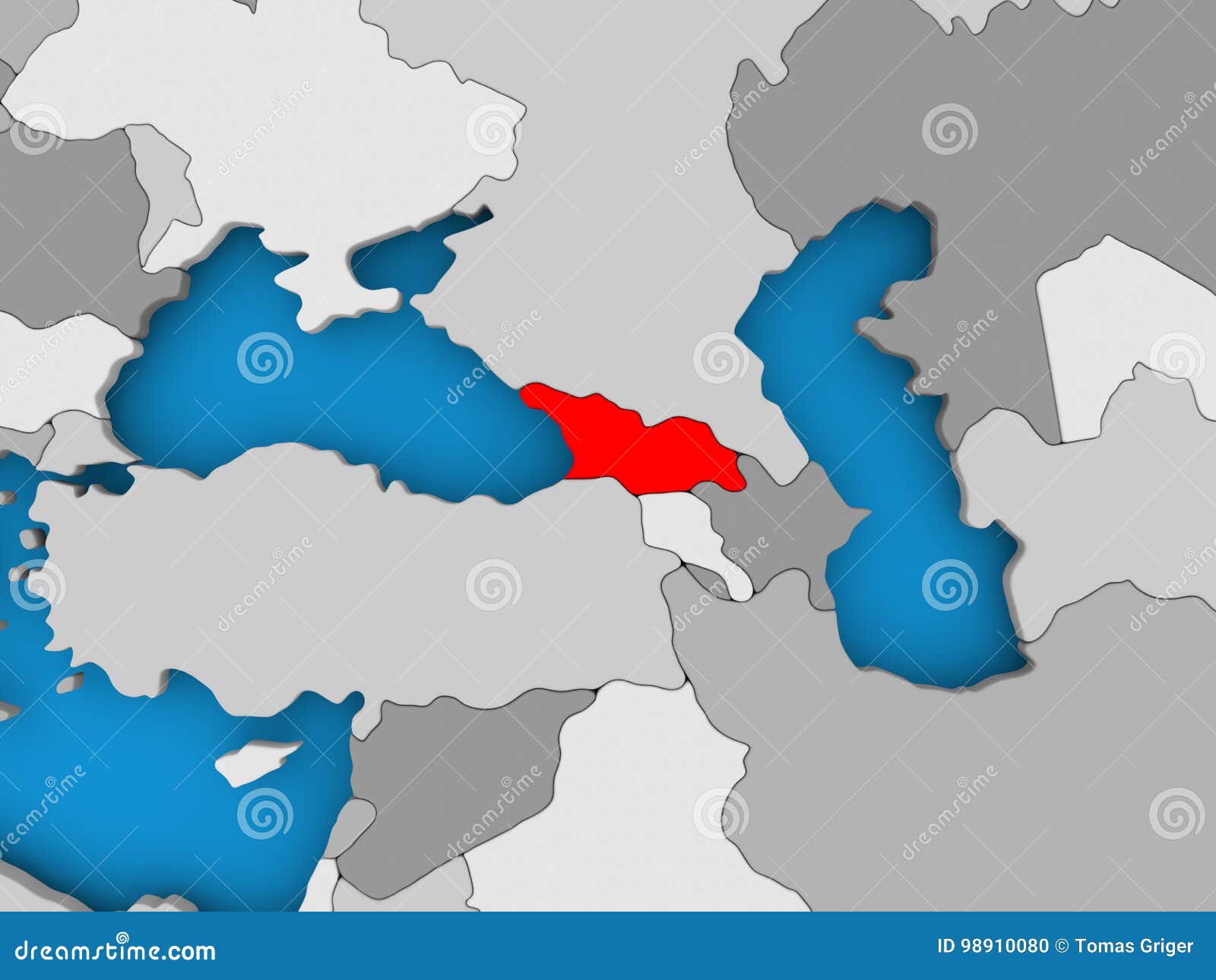 Map of Georgia stock illustration. Illustration of political - 98910080