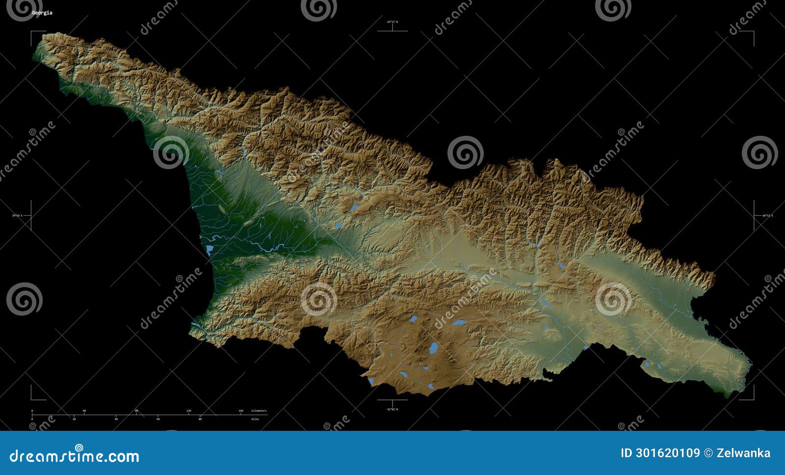 Georgia Shape on Black. Physical Stock Illustration - Illustration of ...