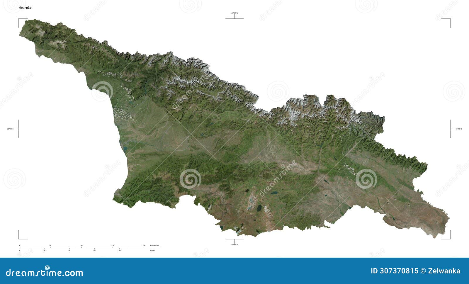Georgia Shape on White. High-res Satellite Stock Illustration ...
