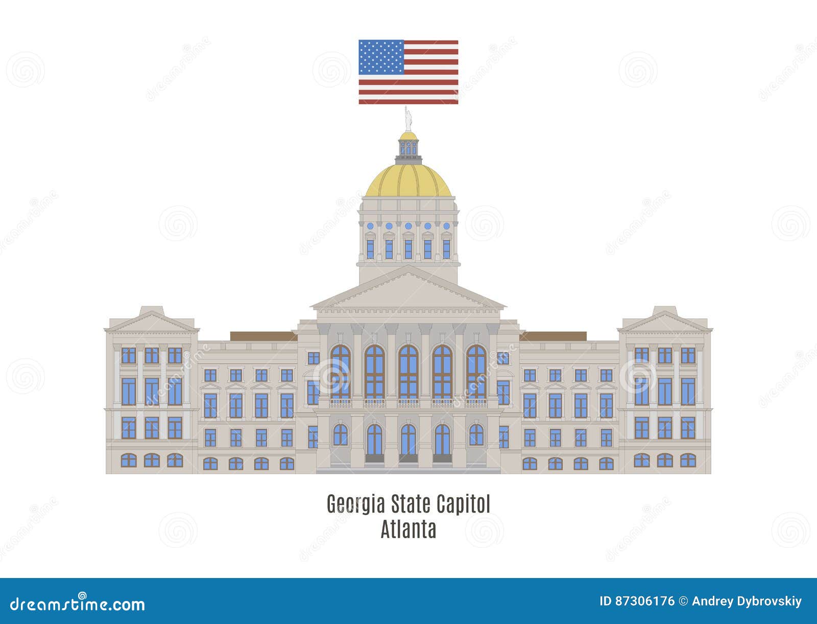 Georgia State Capitol, Atlanta Vektor Abbildung - Illustration von ...
