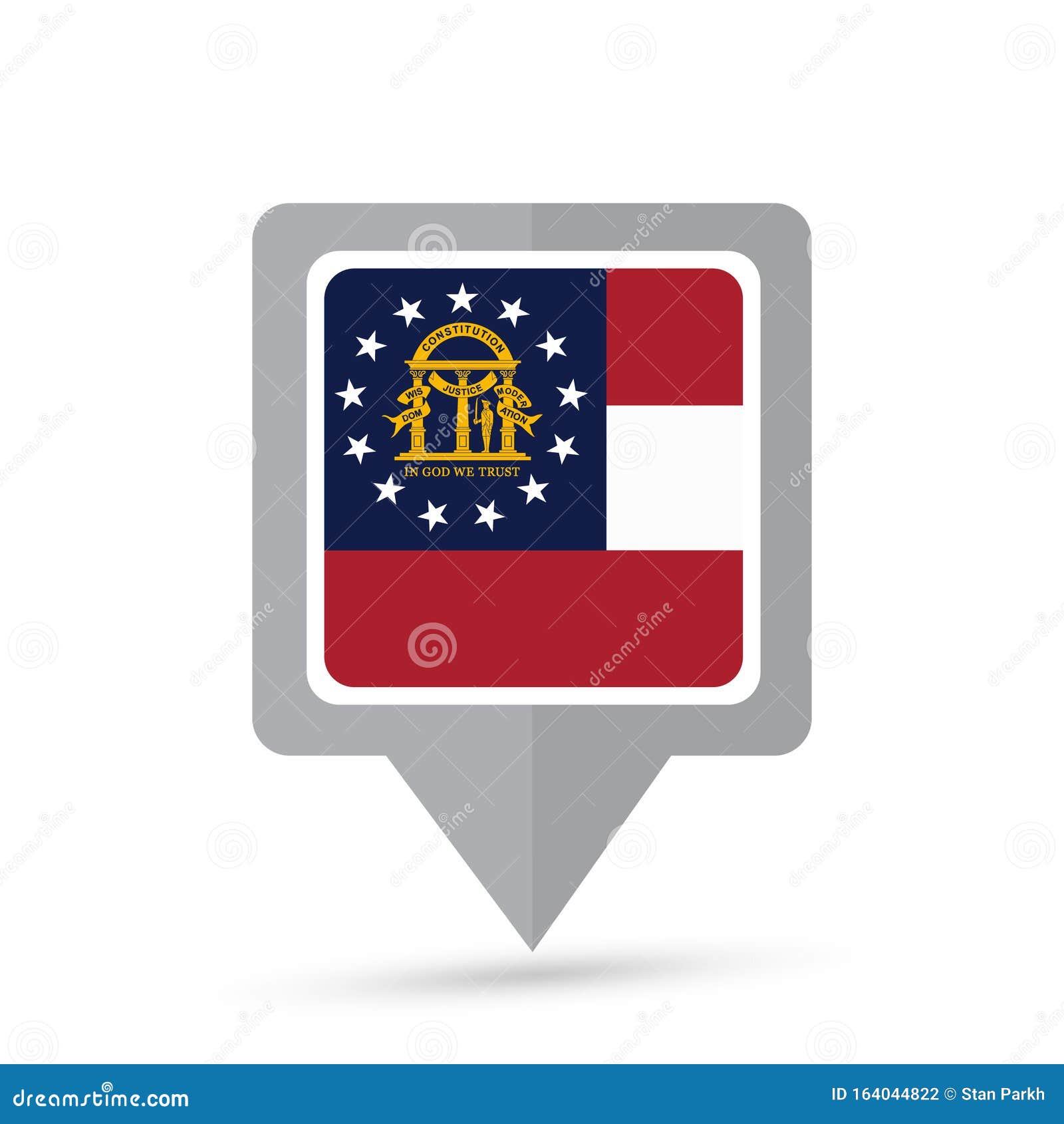 Georgia State Flag Map Icon Stock Vector - Illustration of marker ...