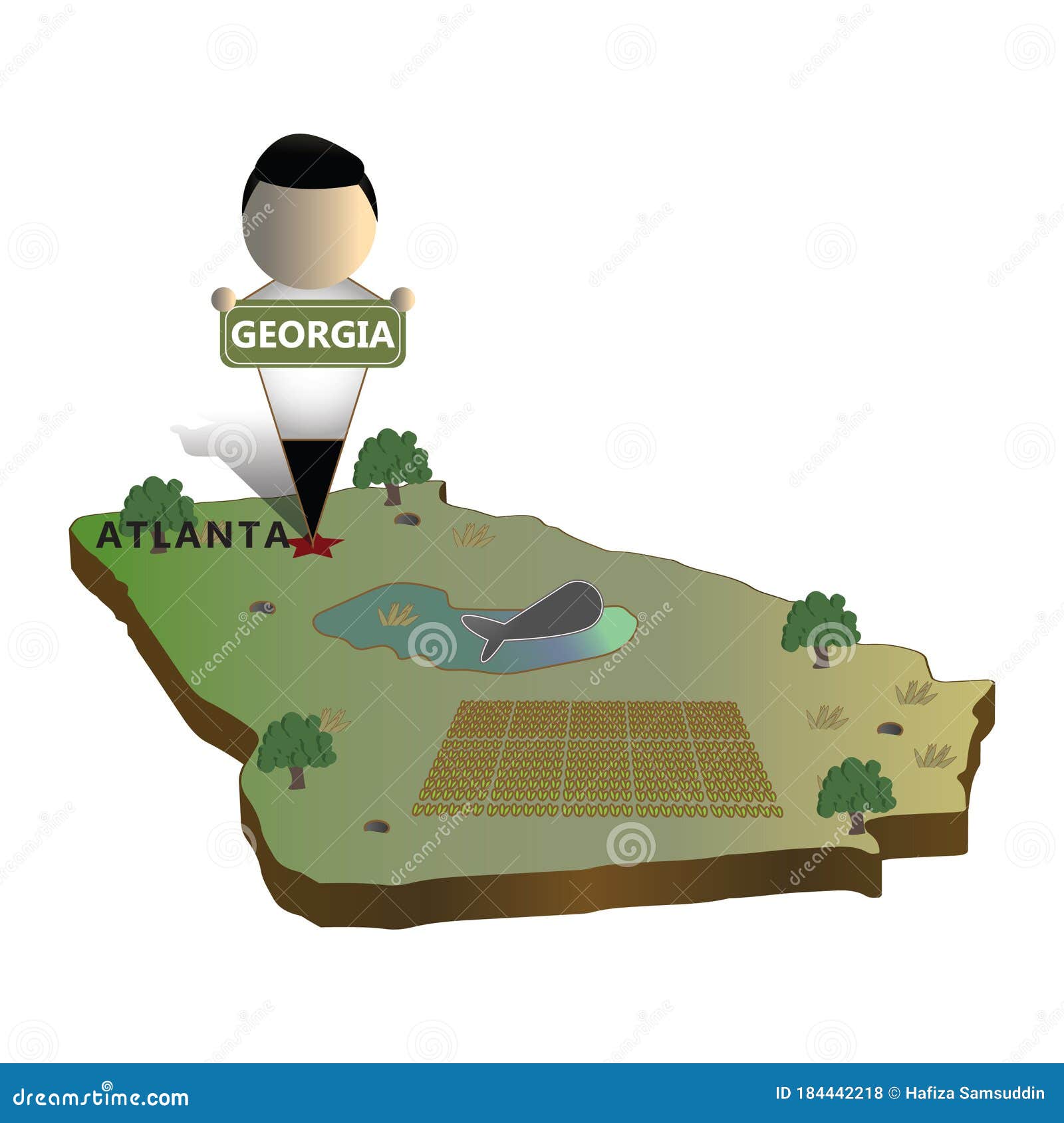 Georgia State Map. Vector Illustration Decorative Background Design ...