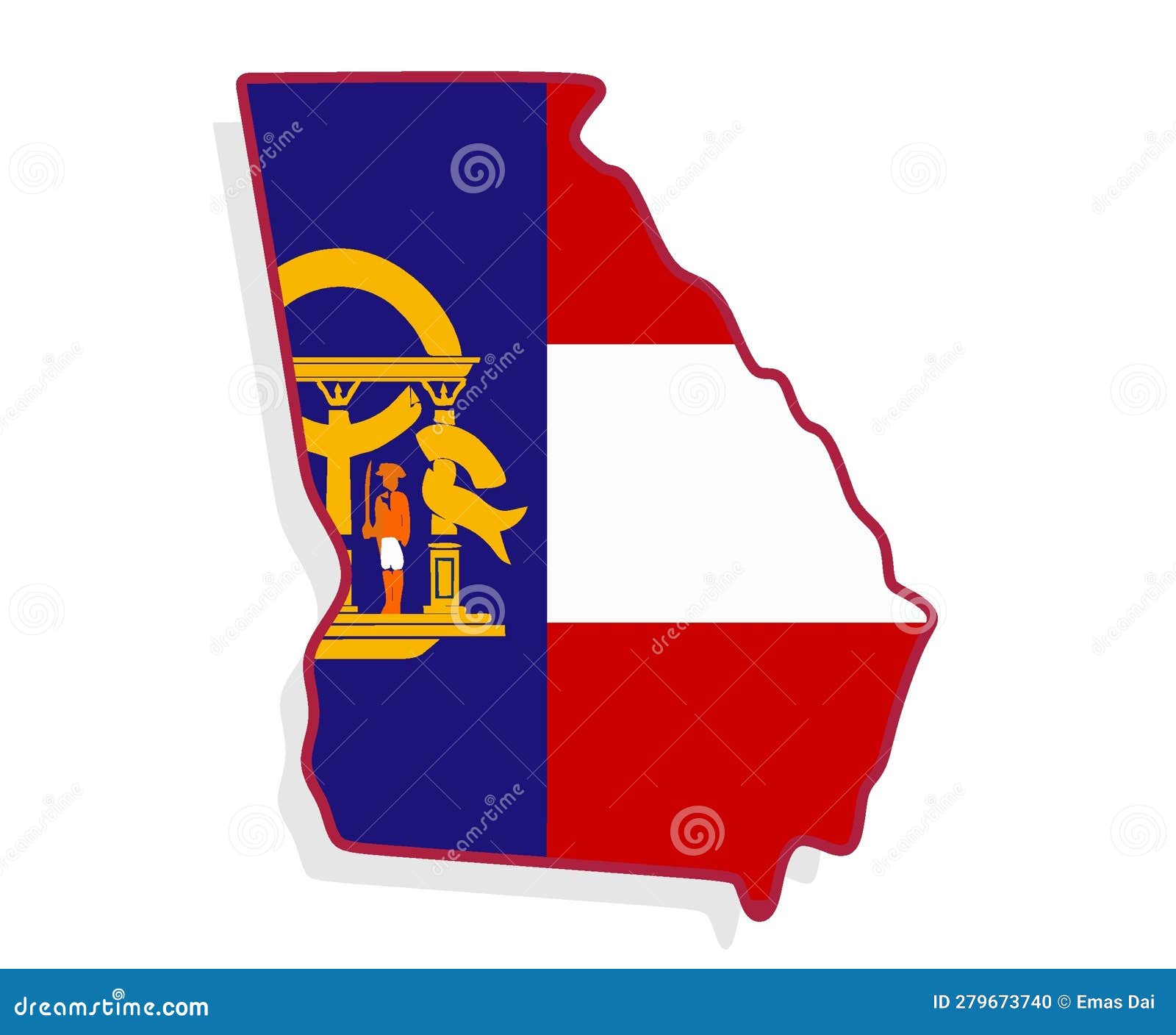 Georgia State Map with White Background Stock Vector - Illustration of ...