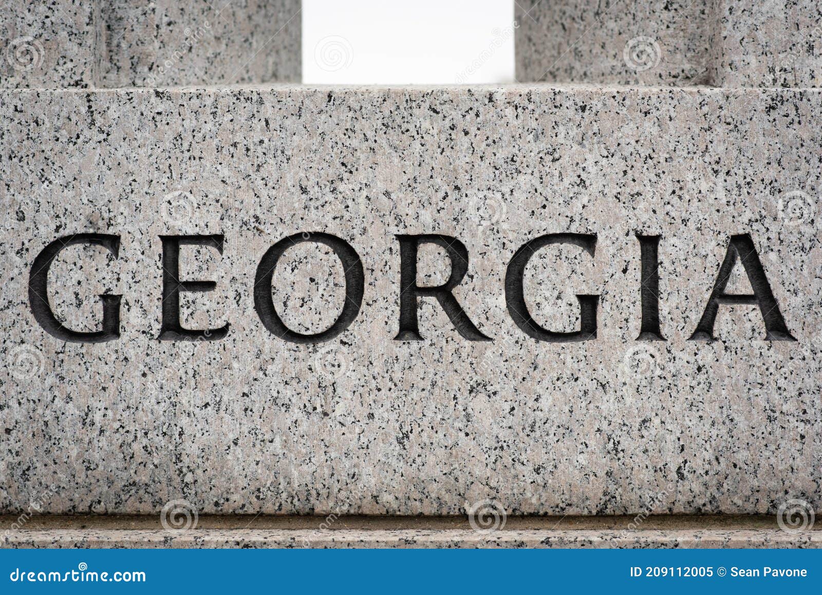"Georgia" State Name Engraving Stock Image - Image of architecture ...