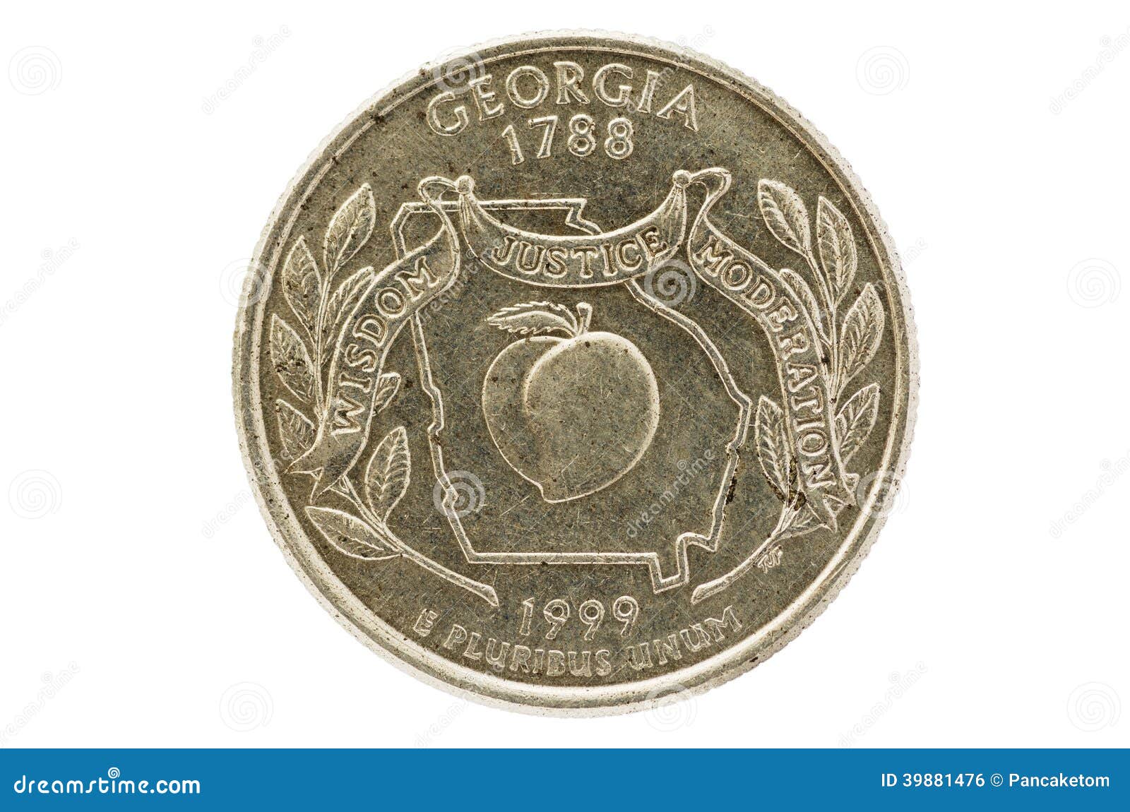 Georgia State Quarter Coin stock photo. Image of quarter - 39881476