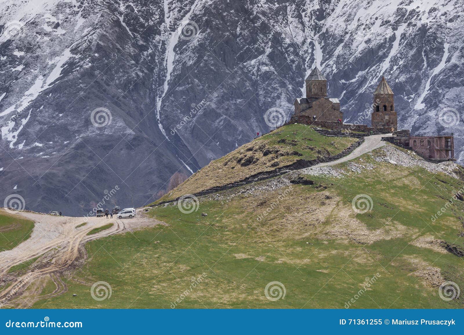 Georgia, Stepantsminda-Sameba. Ancient Gergeti Trinity Church Hi Stock ...