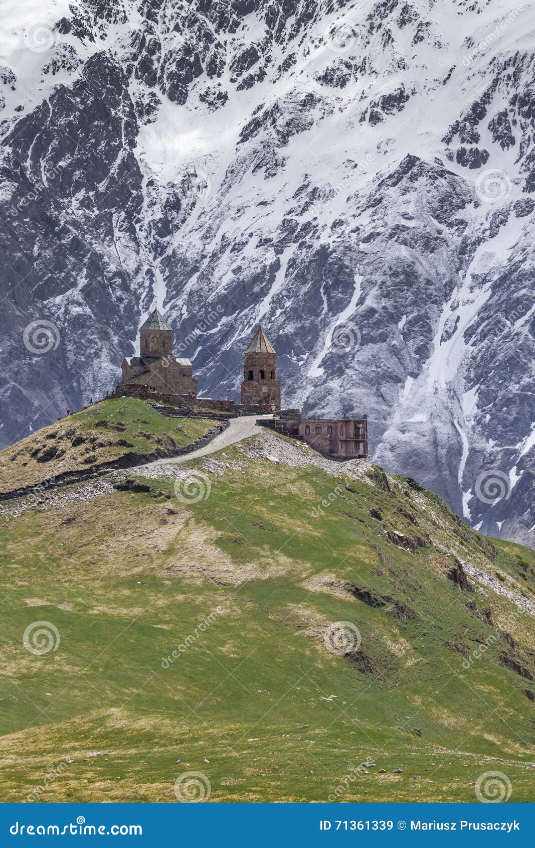 Georgia, Stepantsminda-Sameba. Ancient Gergeti Trinity Church Hi Stock ...