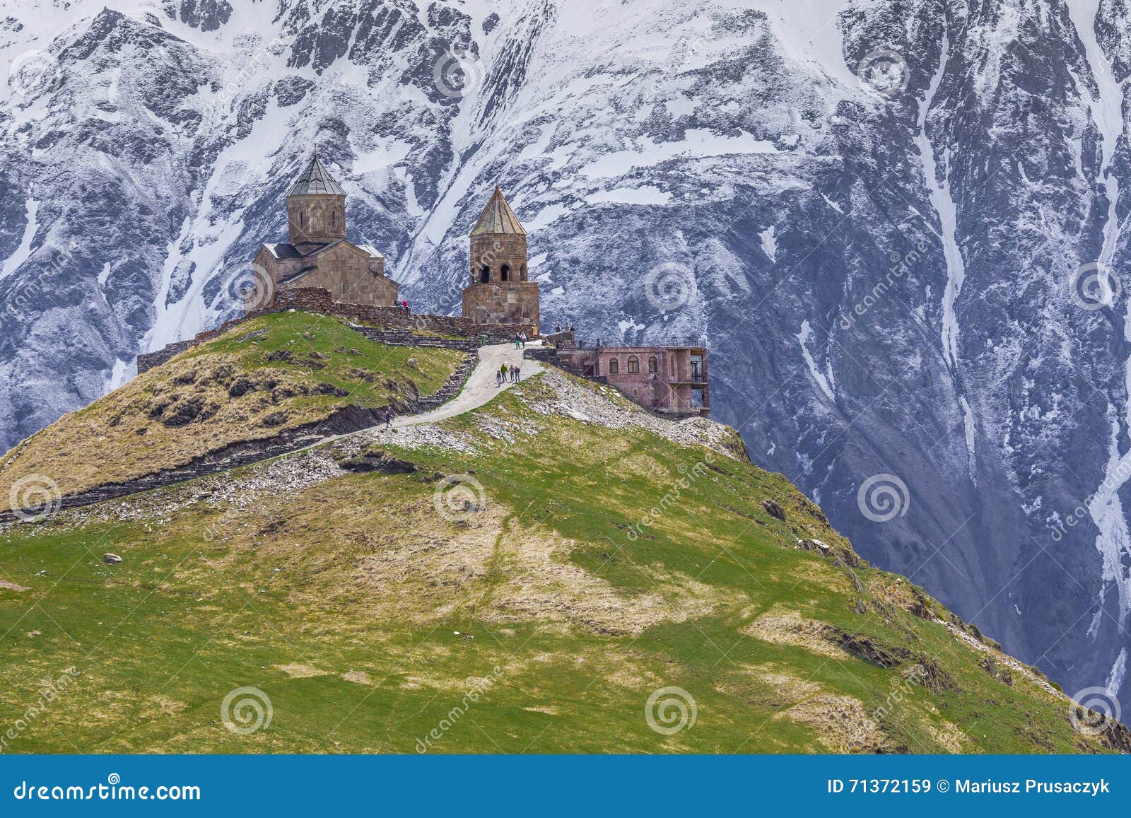 Georgia, Stepantsminda-Sameba. Ancient Gergeti Trinity Church Hi Stock ...