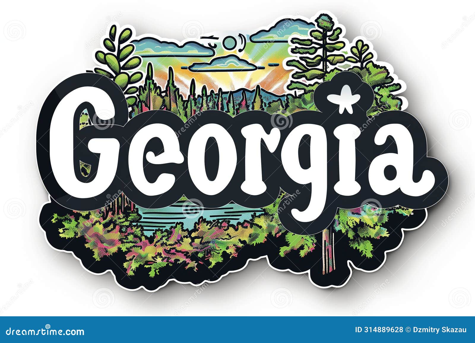 Georgia Sticker stock photo. Image of graphic, georgia - 314889628