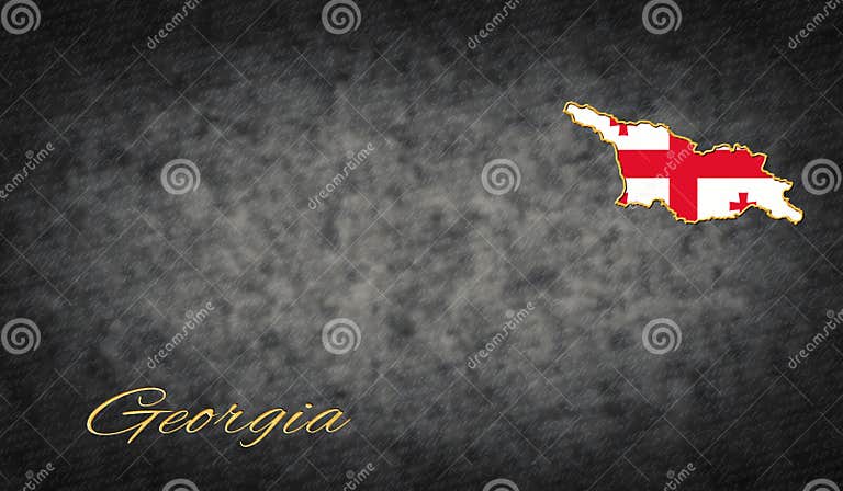 Georgia Symbols, Map of Georgia Stock Image - Image of mountains ...