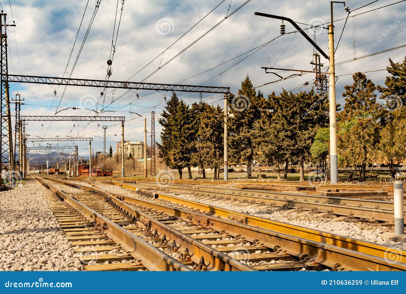 Georgia, Tbilisi. Railway. stock image. Image of freight - 210636259