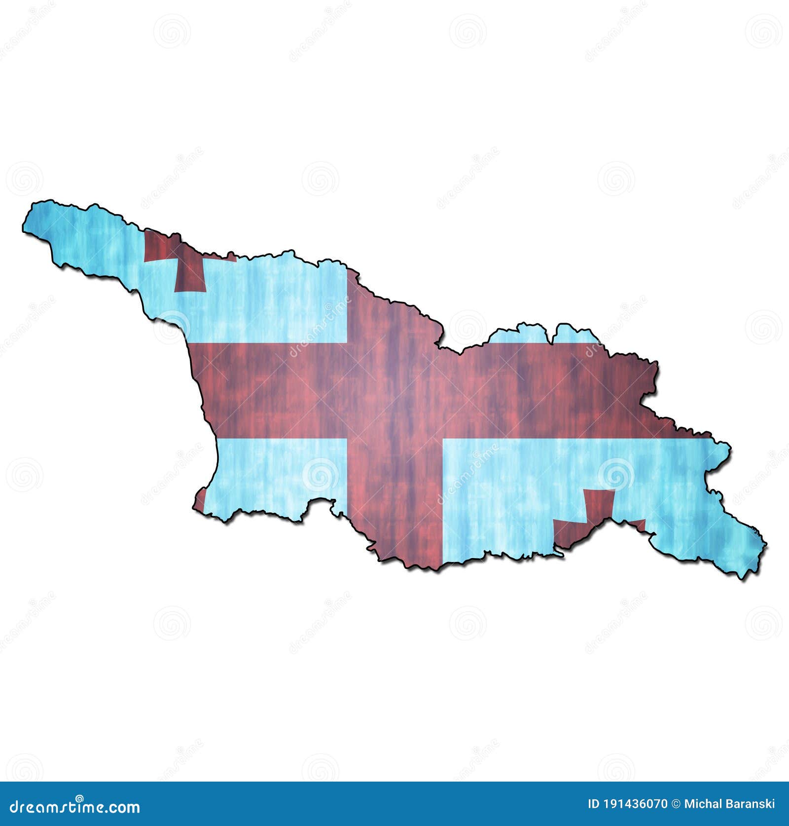 Georgia Territory with Flag Stock Photo - Image of national, travel ...