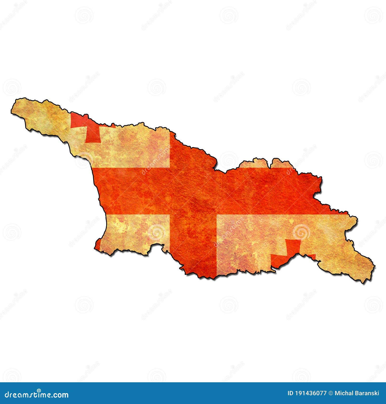 Georgia Territory with Flag Stock Image - Image of atlas, vintage ...