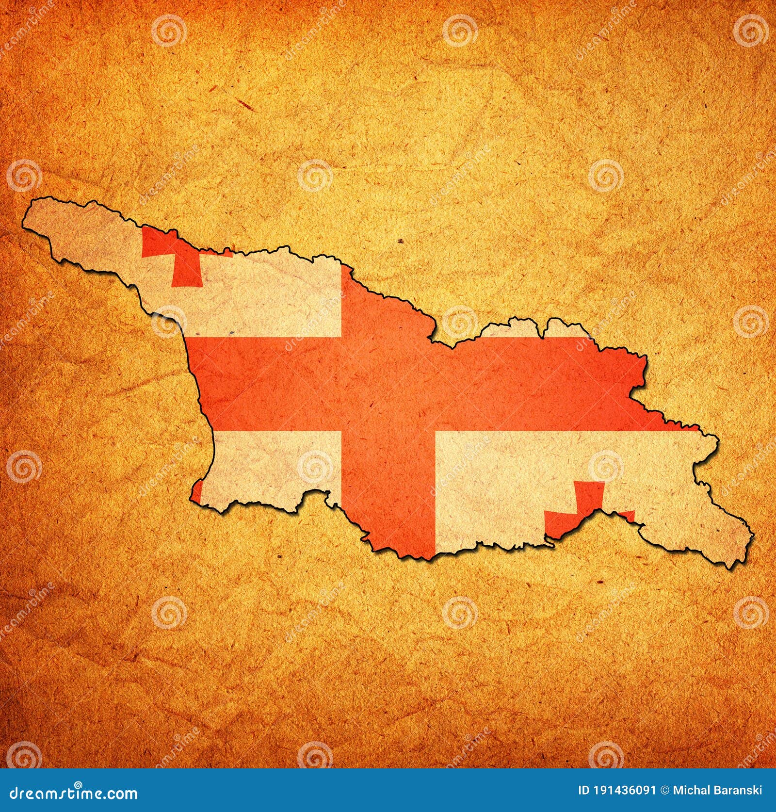 Georgia Territory with Flag Stock Illustration - Illustration of symbol ...