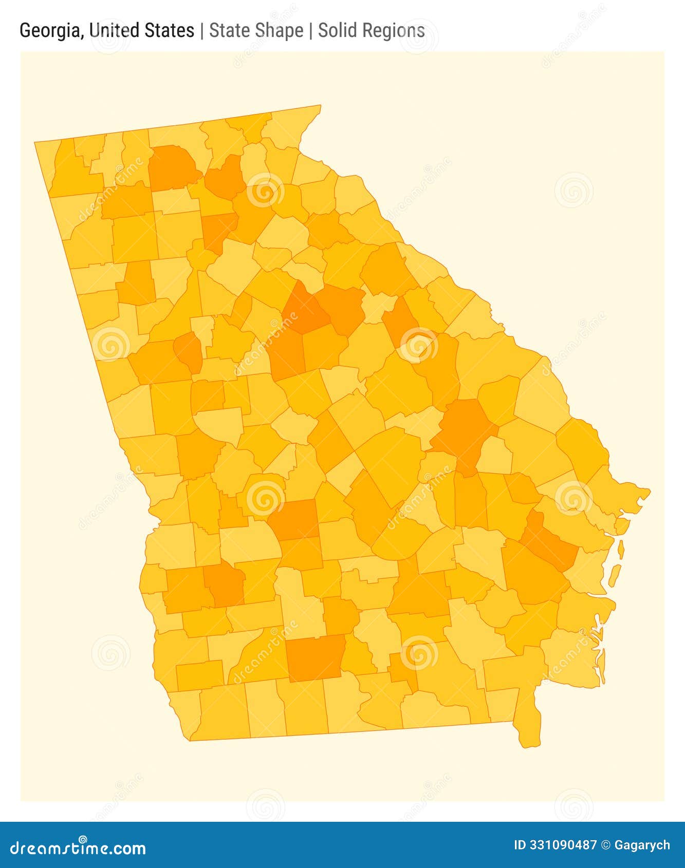 Georgia, Map Of United States Of America With Landmark Of Georgia ...