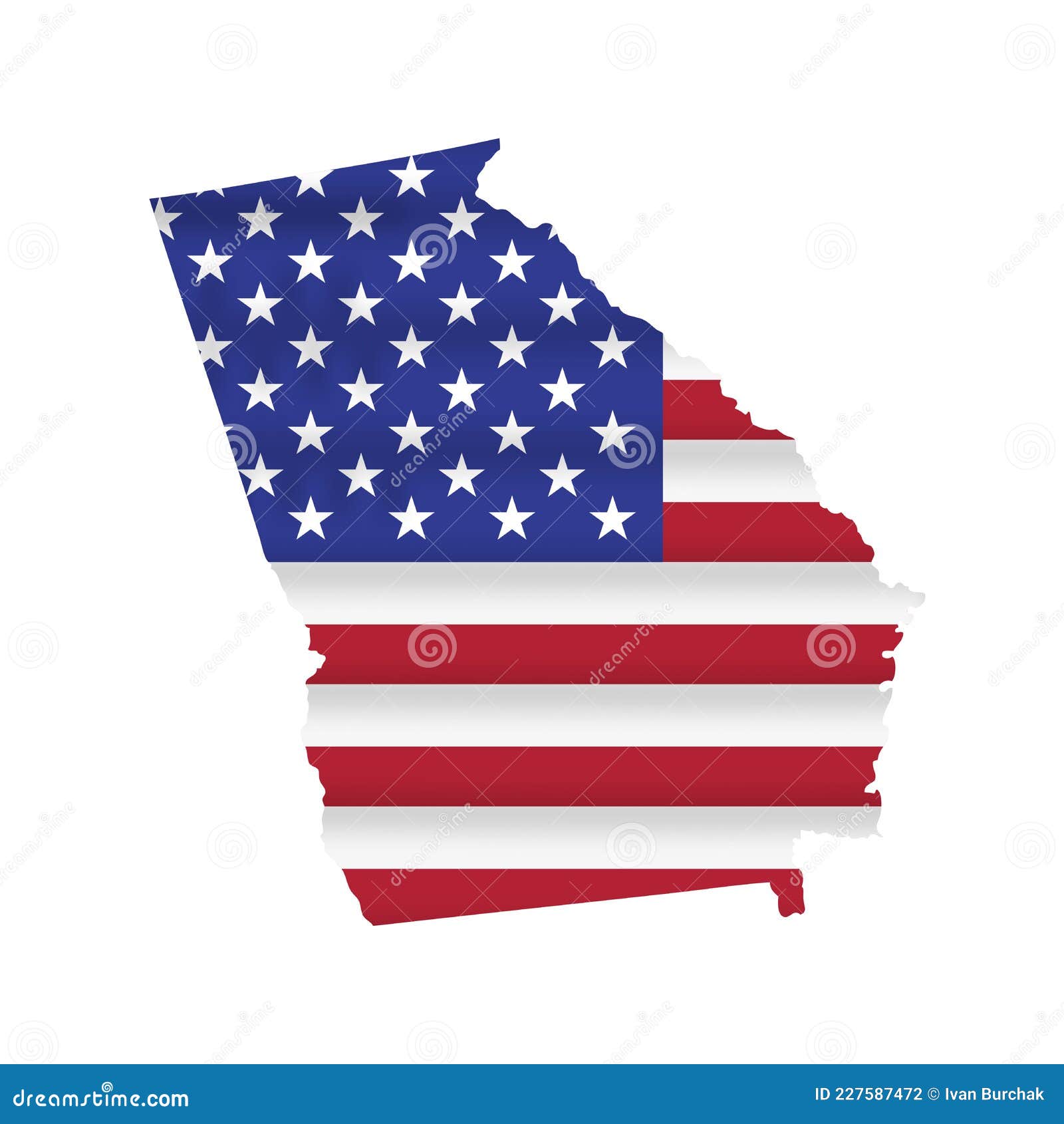 Georgia US State Flag Map Vector Isolated Stock Vector - Illustration ...