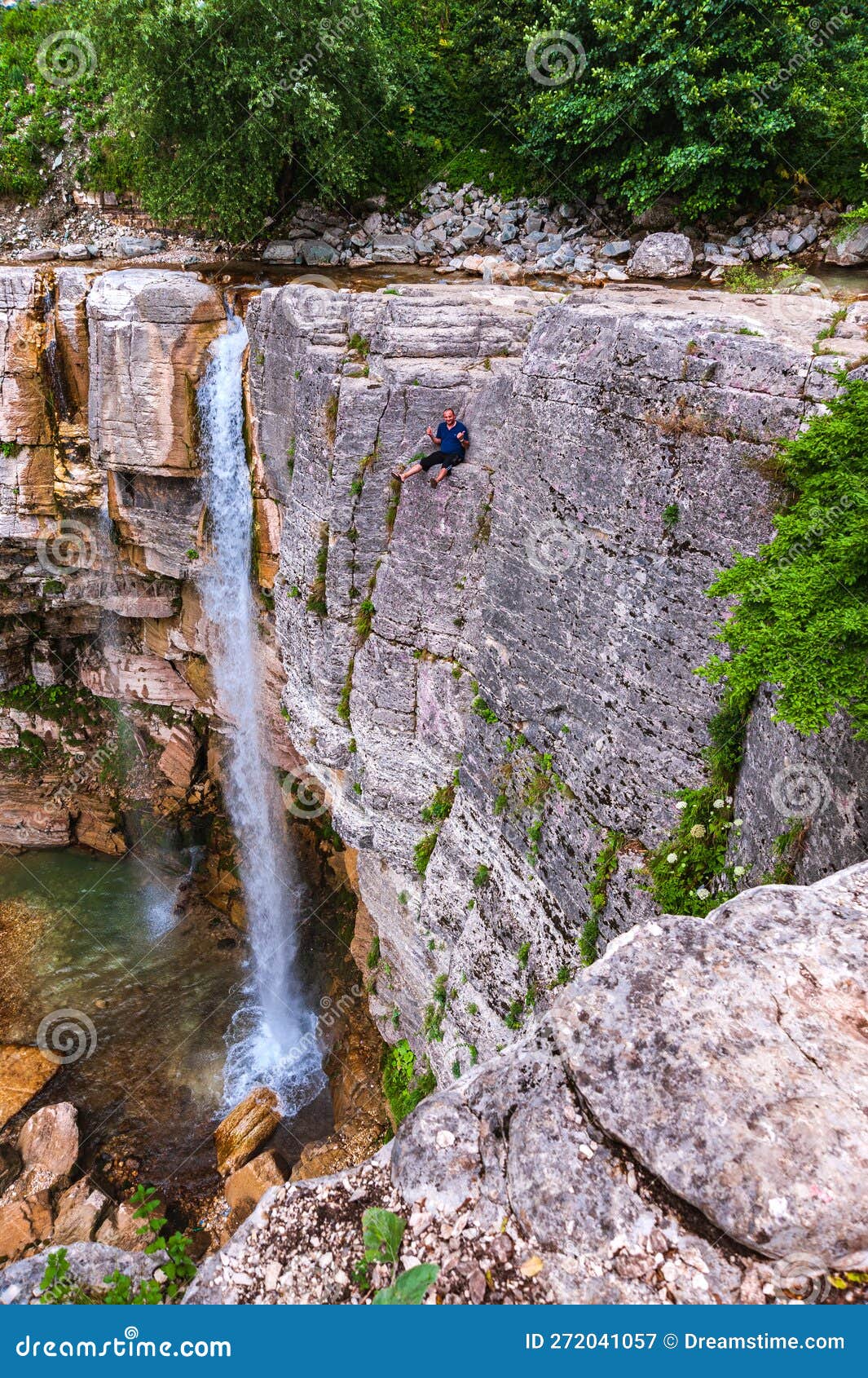 Georgia.Waterfall.Water Falling from a Sheer Cliff Stock Image - Image ...