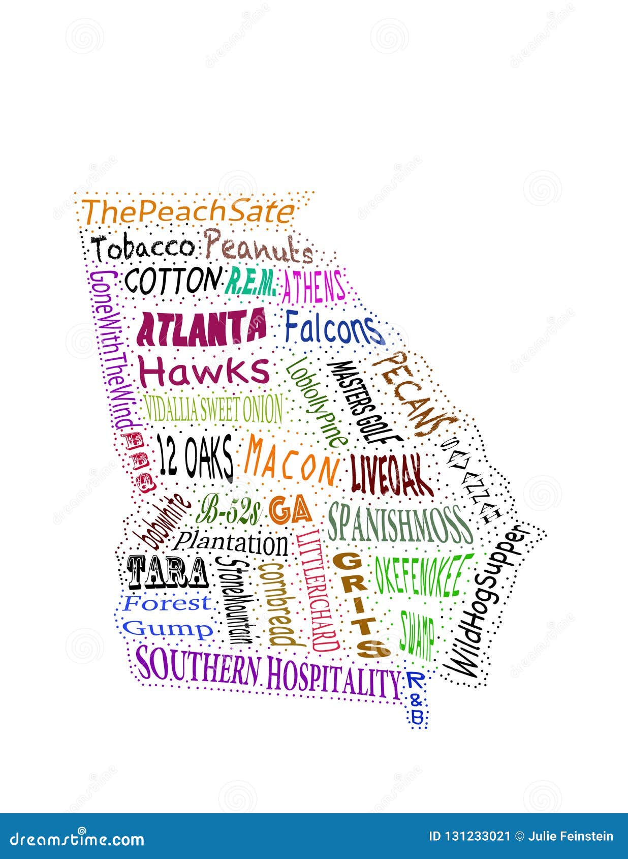Georgia Word Cloud stock illustration. Illustration of macon - 131233021