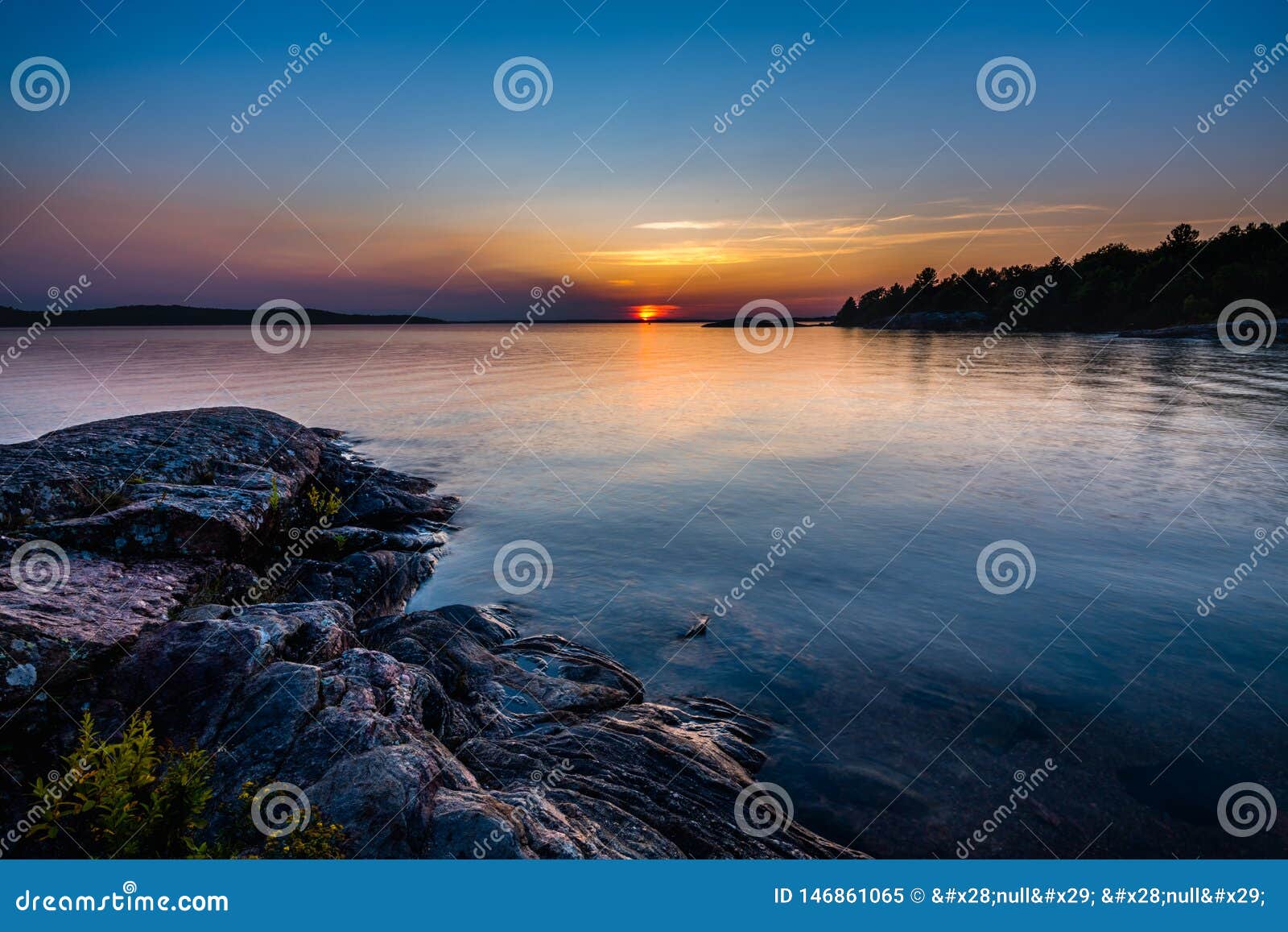 Sunset on Georgian Bay Ontario Stock Image - Image of georgian, great ...