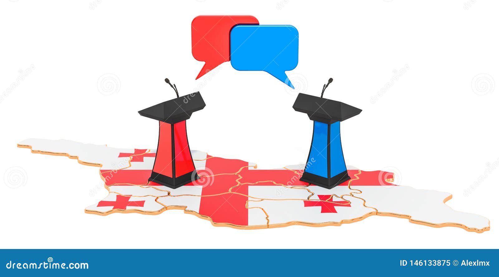 Georgian Debate Concept, 3D Rendering Stock Illustration - Illustration ...