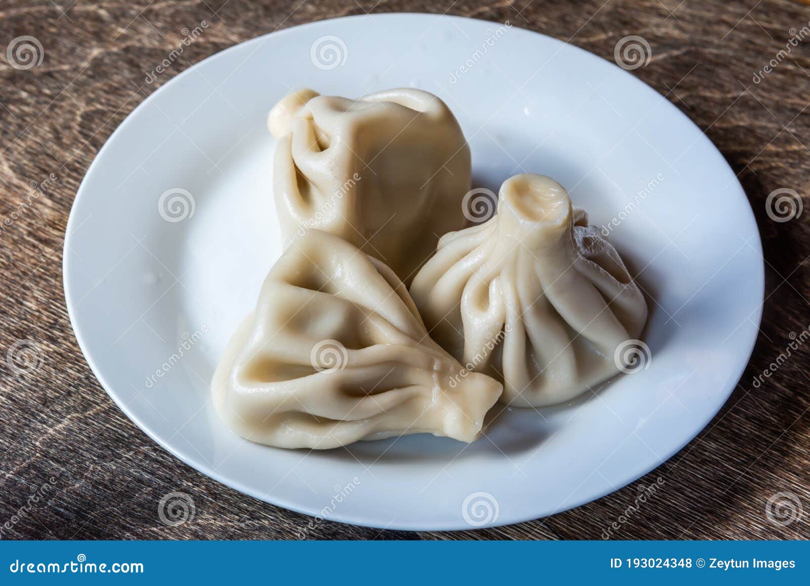 Georgian Dumplings Khinkali with Meat Stock Photo - Image of dough ...