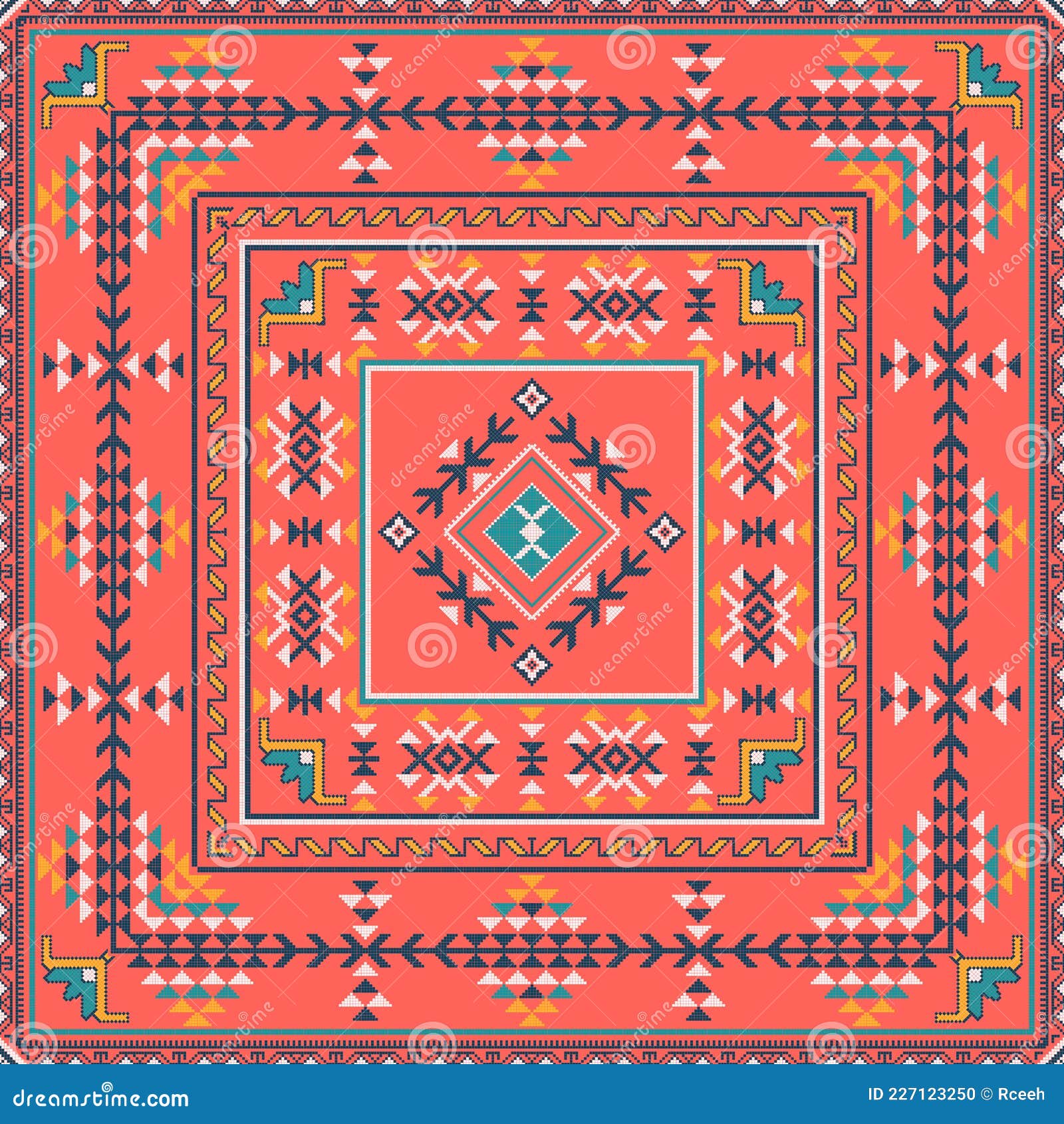 Georgian Embroidery Pattern 11 Stock Vector - Illustration of carpet ...