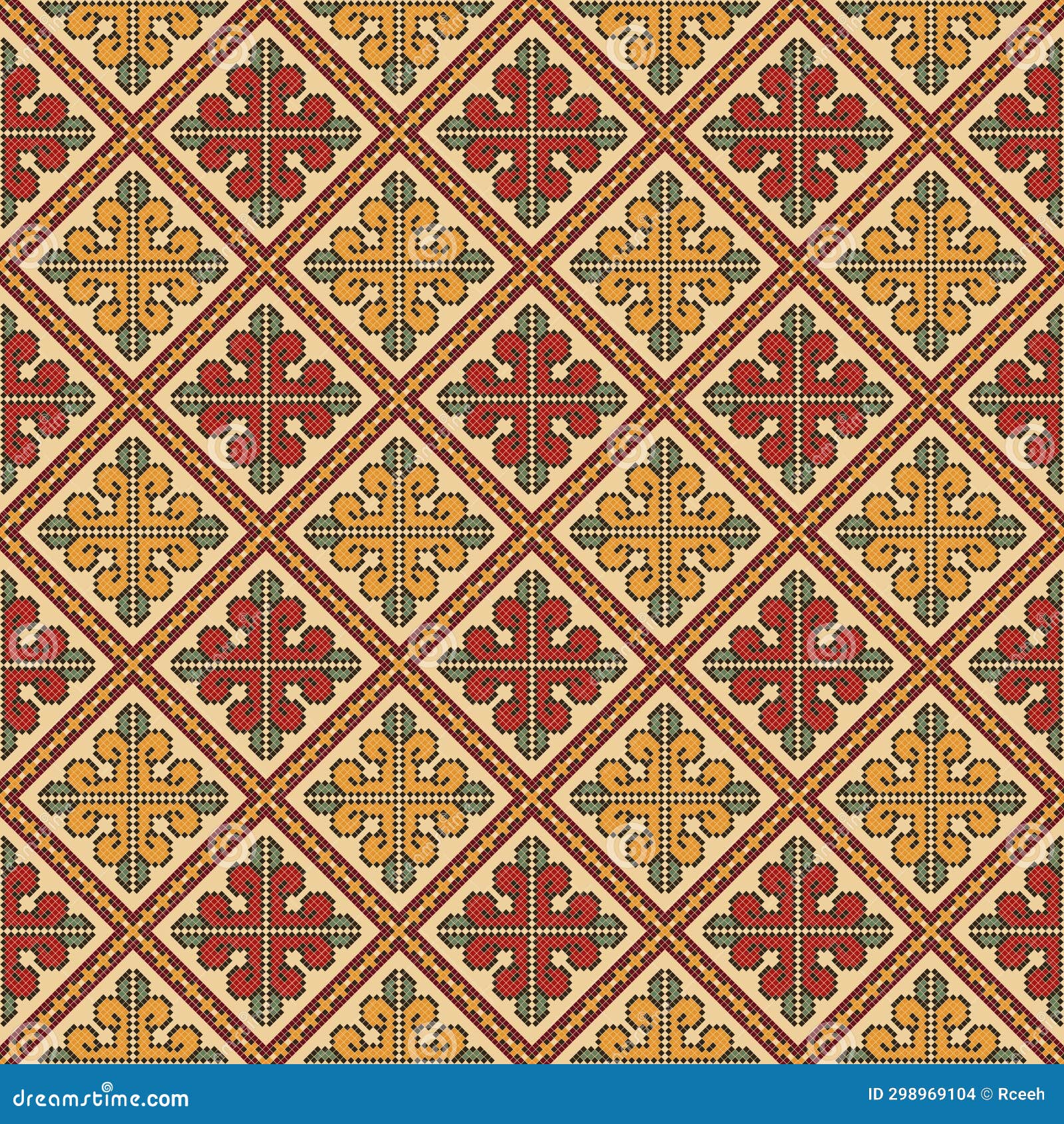 Georgian Embroidery Pattern 49 Stock Illustration - Illustration of ...