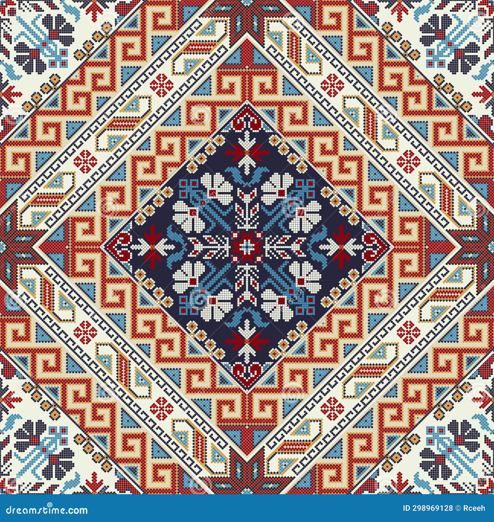 Georgian Embroidery Pattern 57 Stock Illustration - Illustration of ...