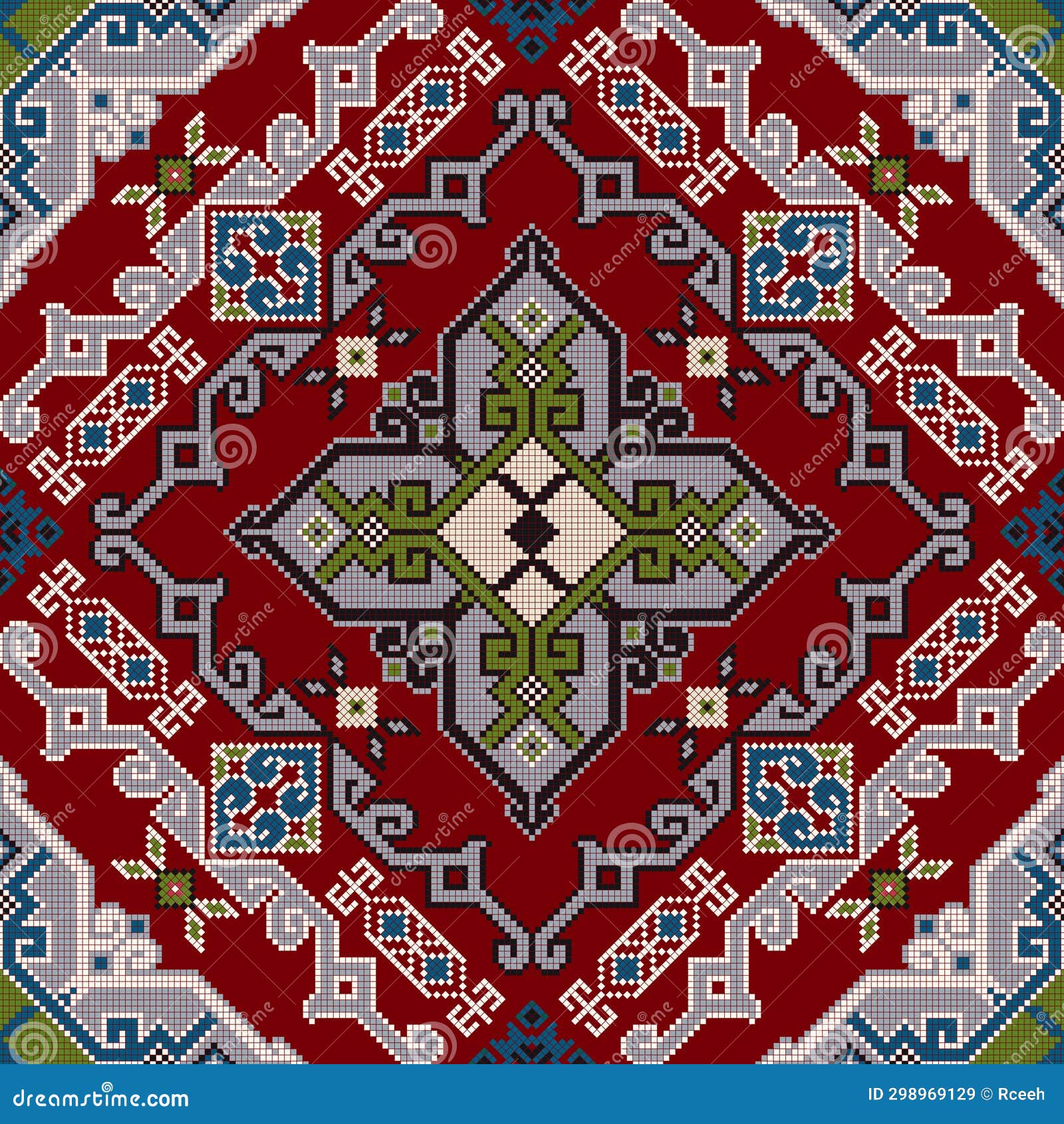 Georgian Embroidery Pattern 58 Stock Vector - Illustration of wool ...