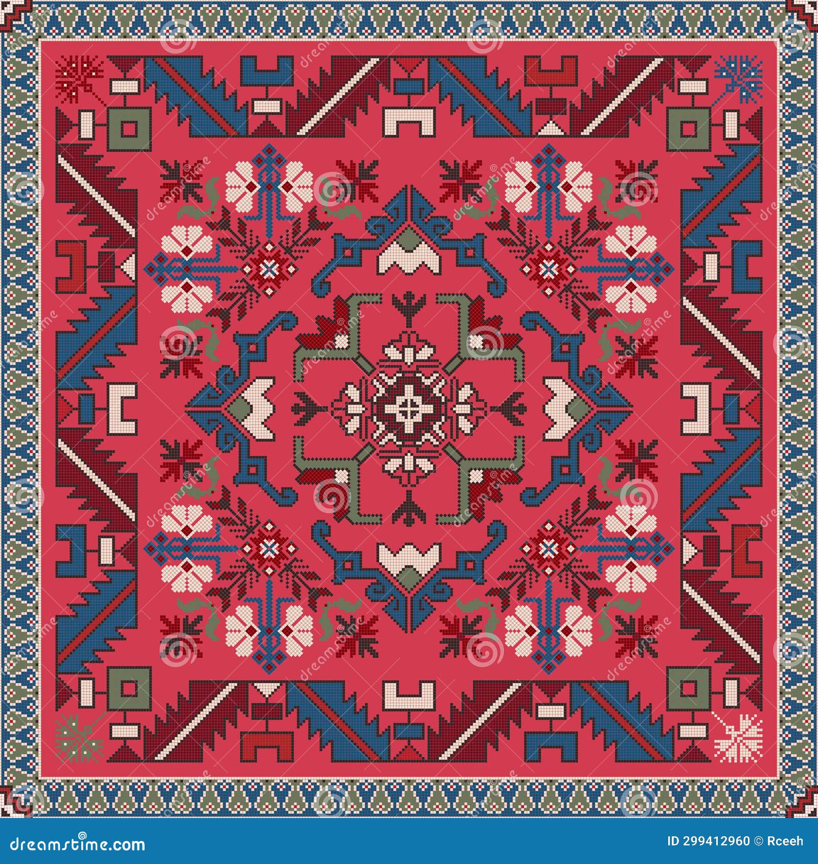 Georgian Embroidery Pattern 74 Stock Illustration - Illustration of ...