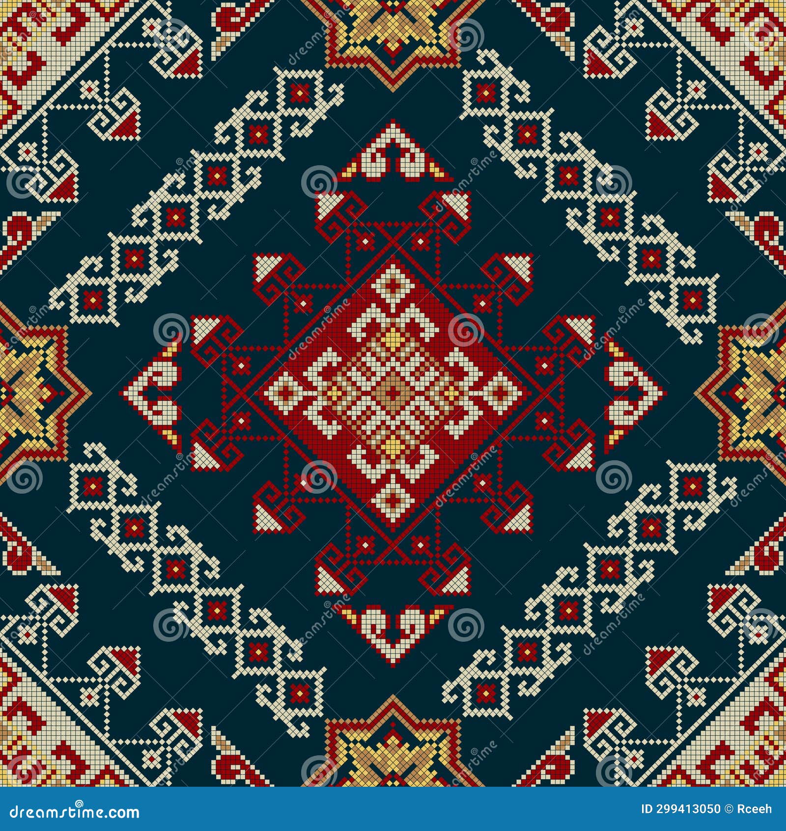 Georgian Embroidery Pattern 86 Stock Illustration - Illustration of ...