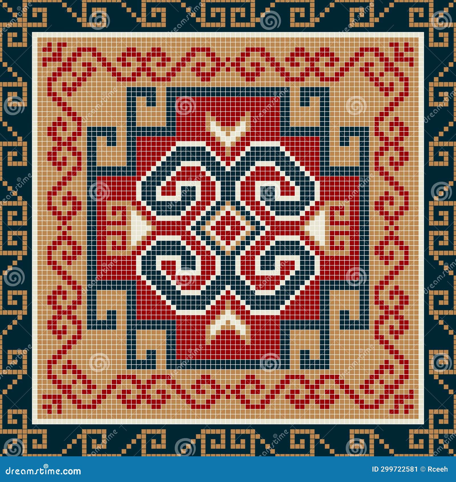 Georgian Embroidery Pattern 94 Stock Illustration - Illustration of ...