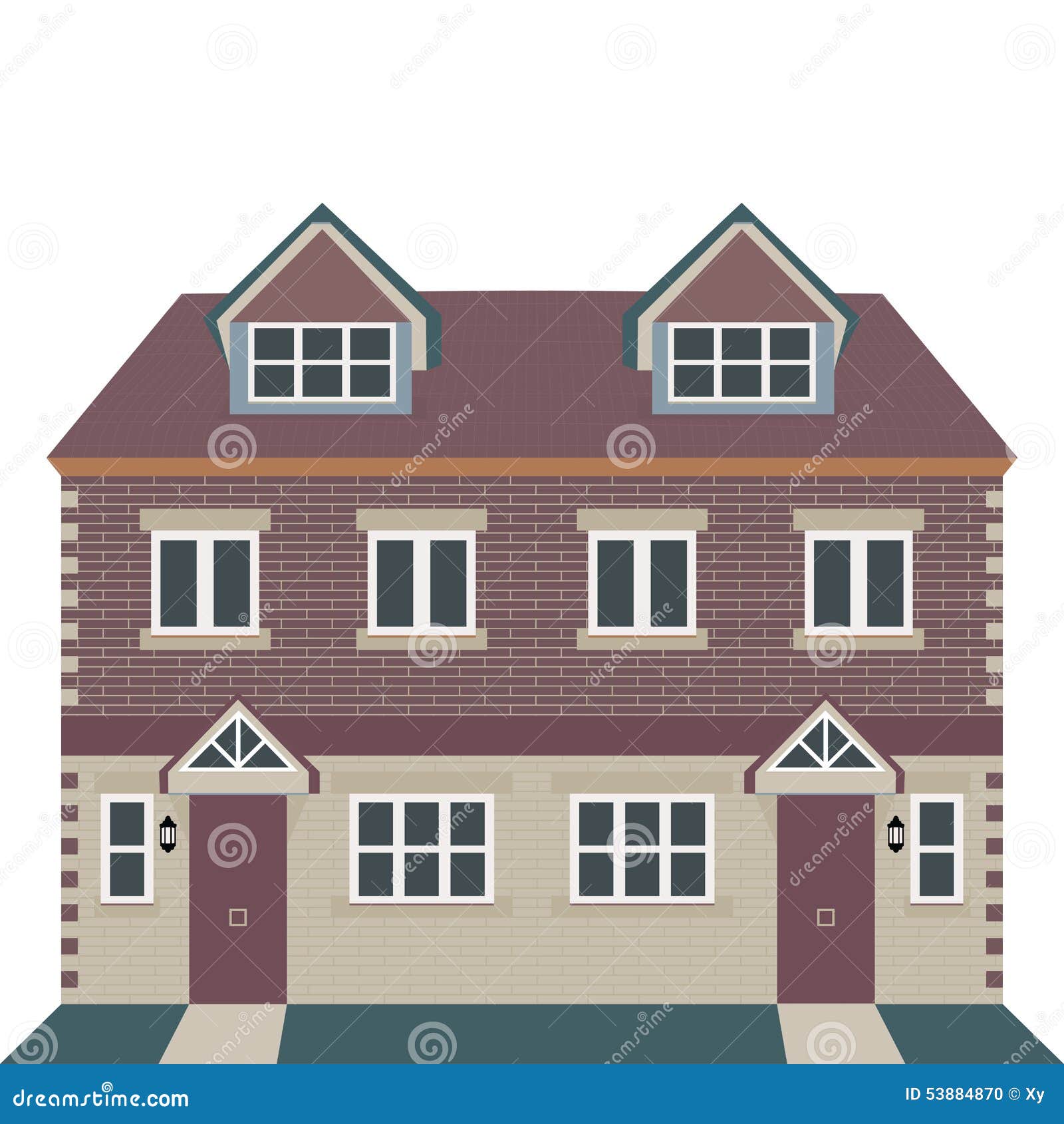Georgian House Vector Illustration Stock Vector - Illustration of ...