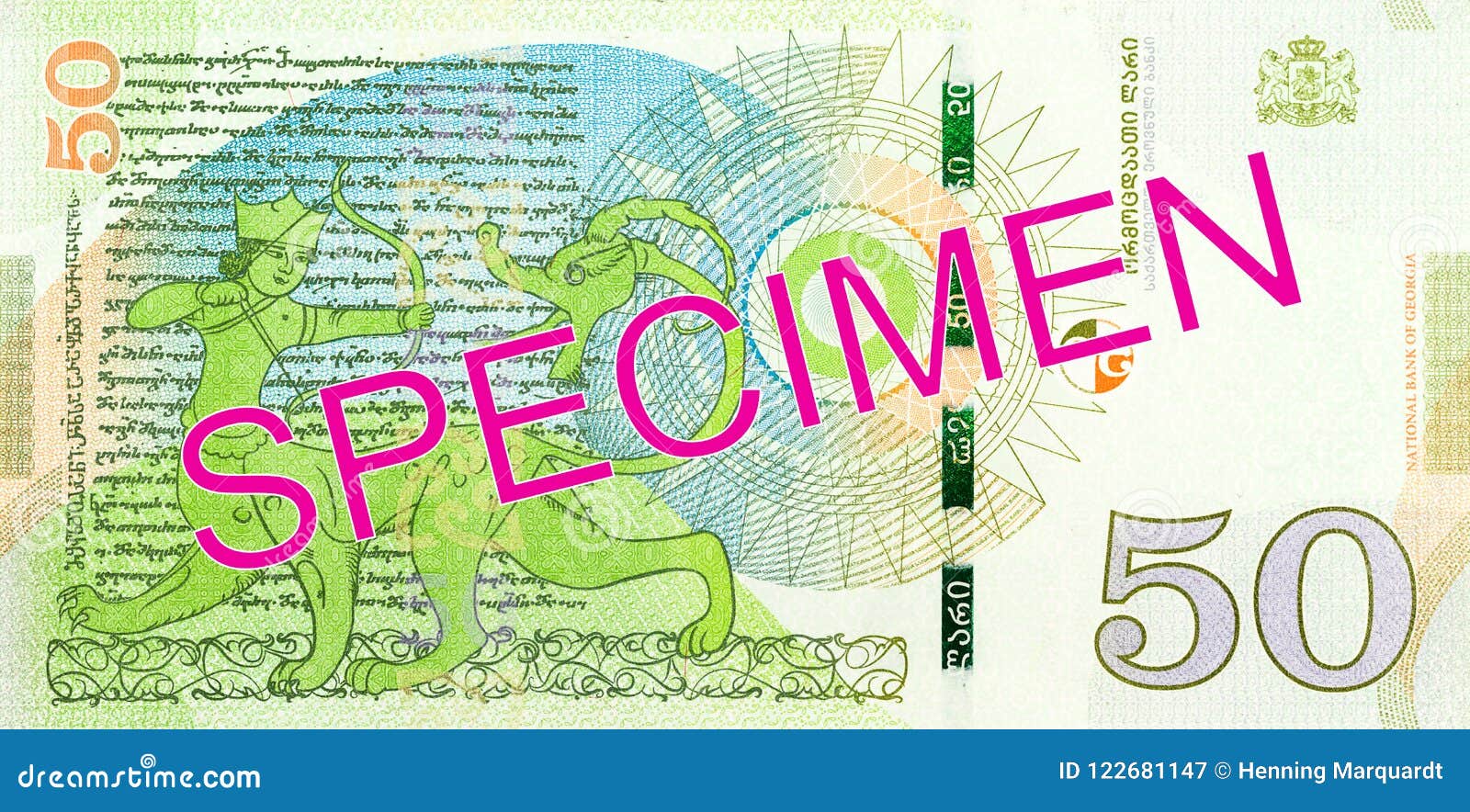 50 Georgian Lari Bank Note Full Frame Reverse Editorial Photography ...