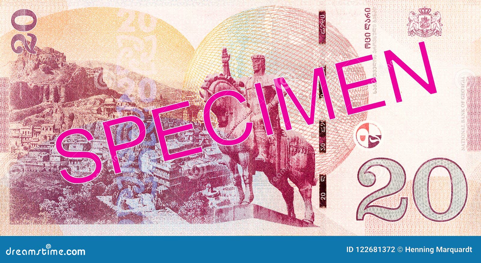 10 Georgian Lari Bank Note Full Frame Obverse Editorial Photo ...