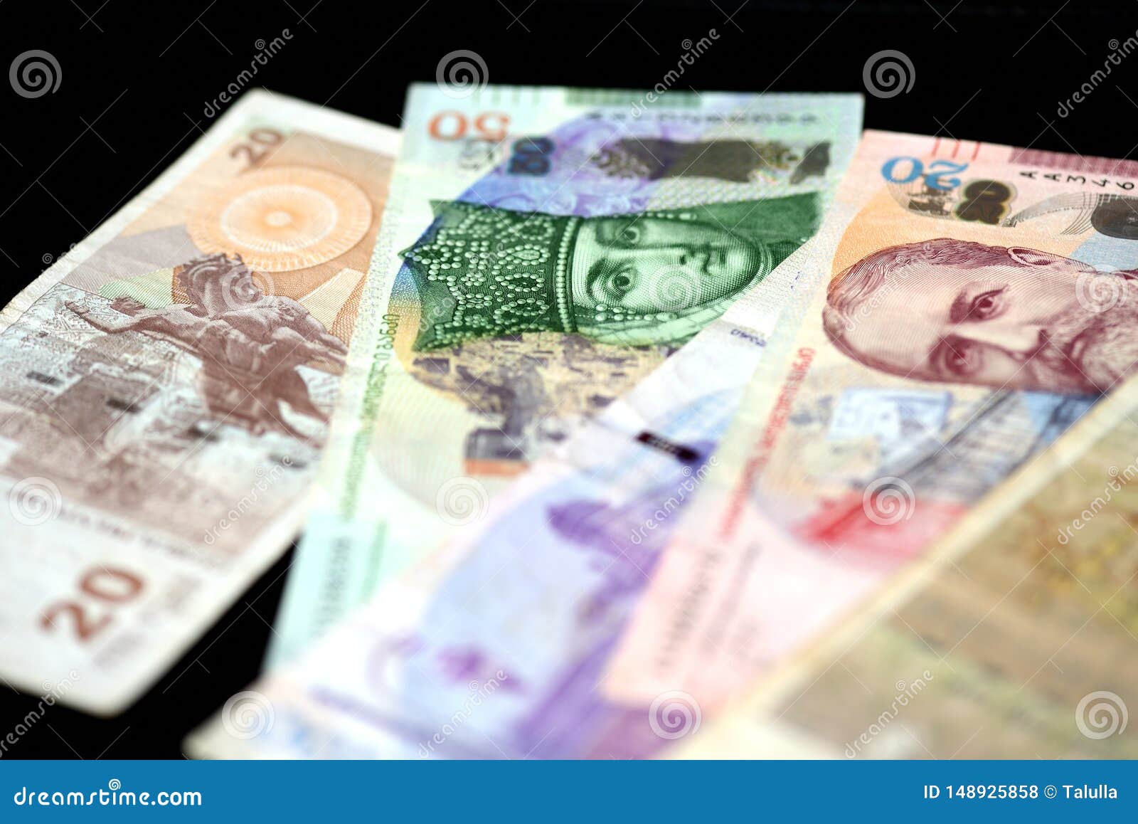 Georgian Lari Banknotes on a Dark Background Stock Photo - Image of ...