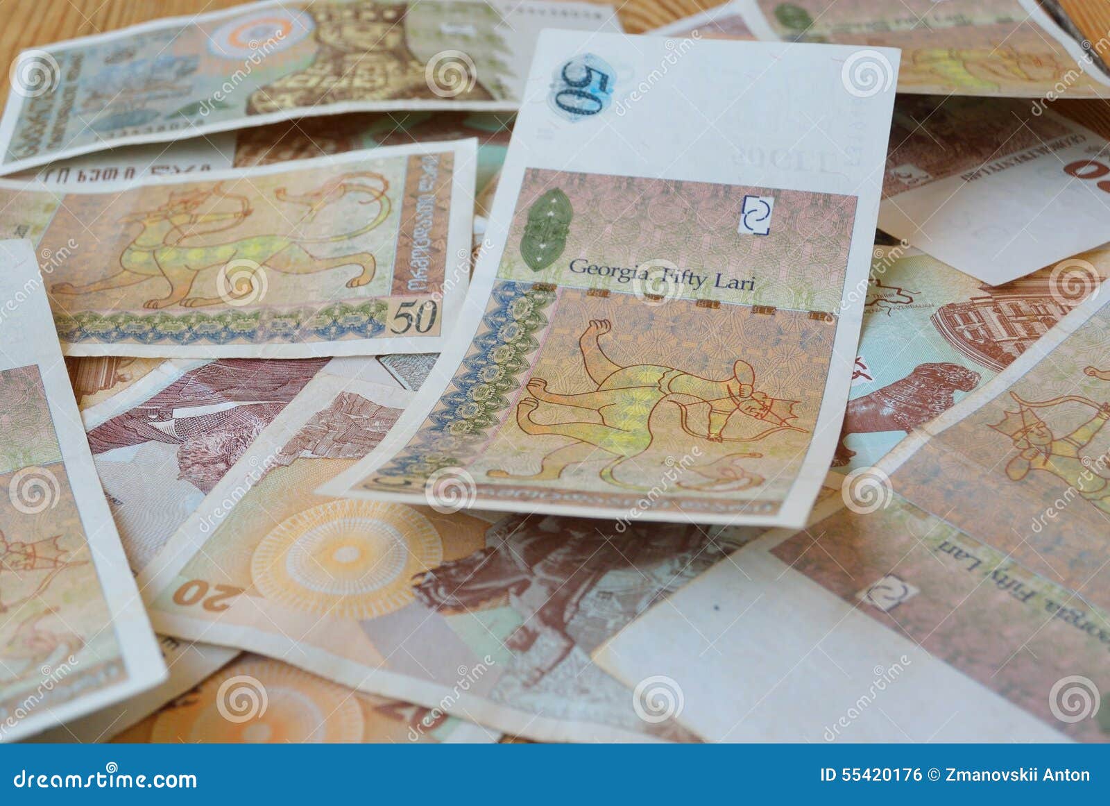 Georgian lari stock photo. Image of georgia, banknote - 55420176