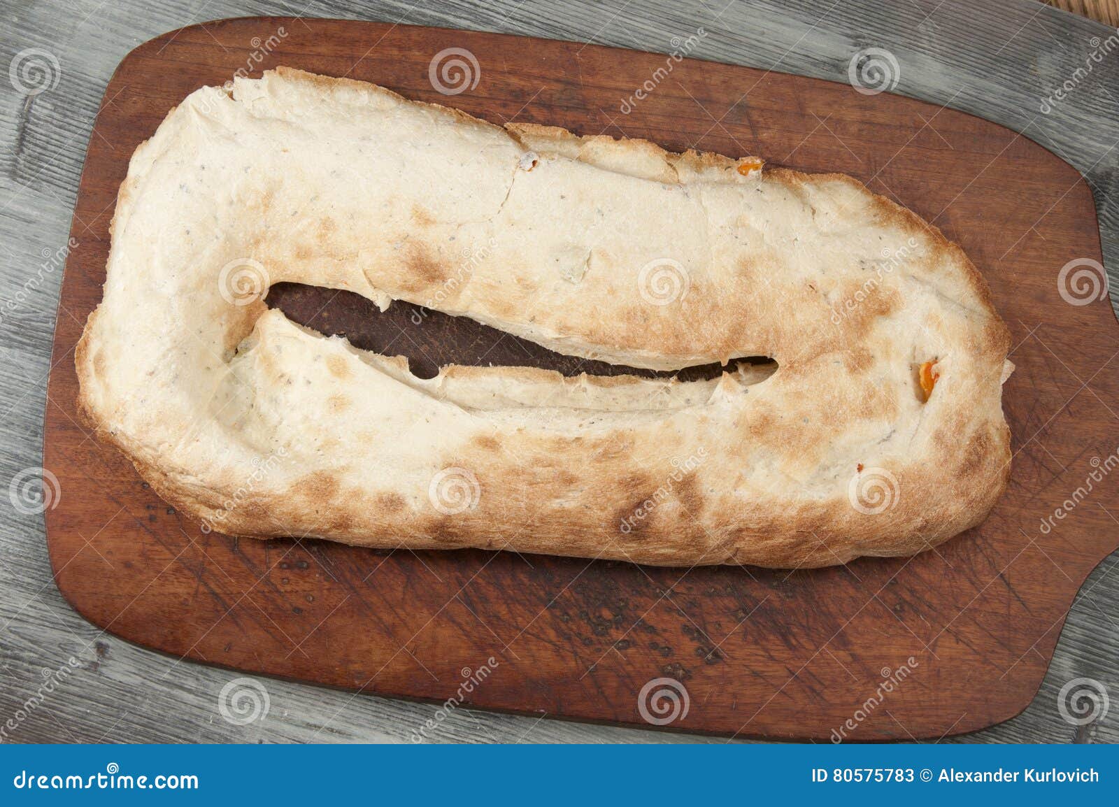 Georgian Lavash with Greenery and Paprika Stock Image - Image of ...