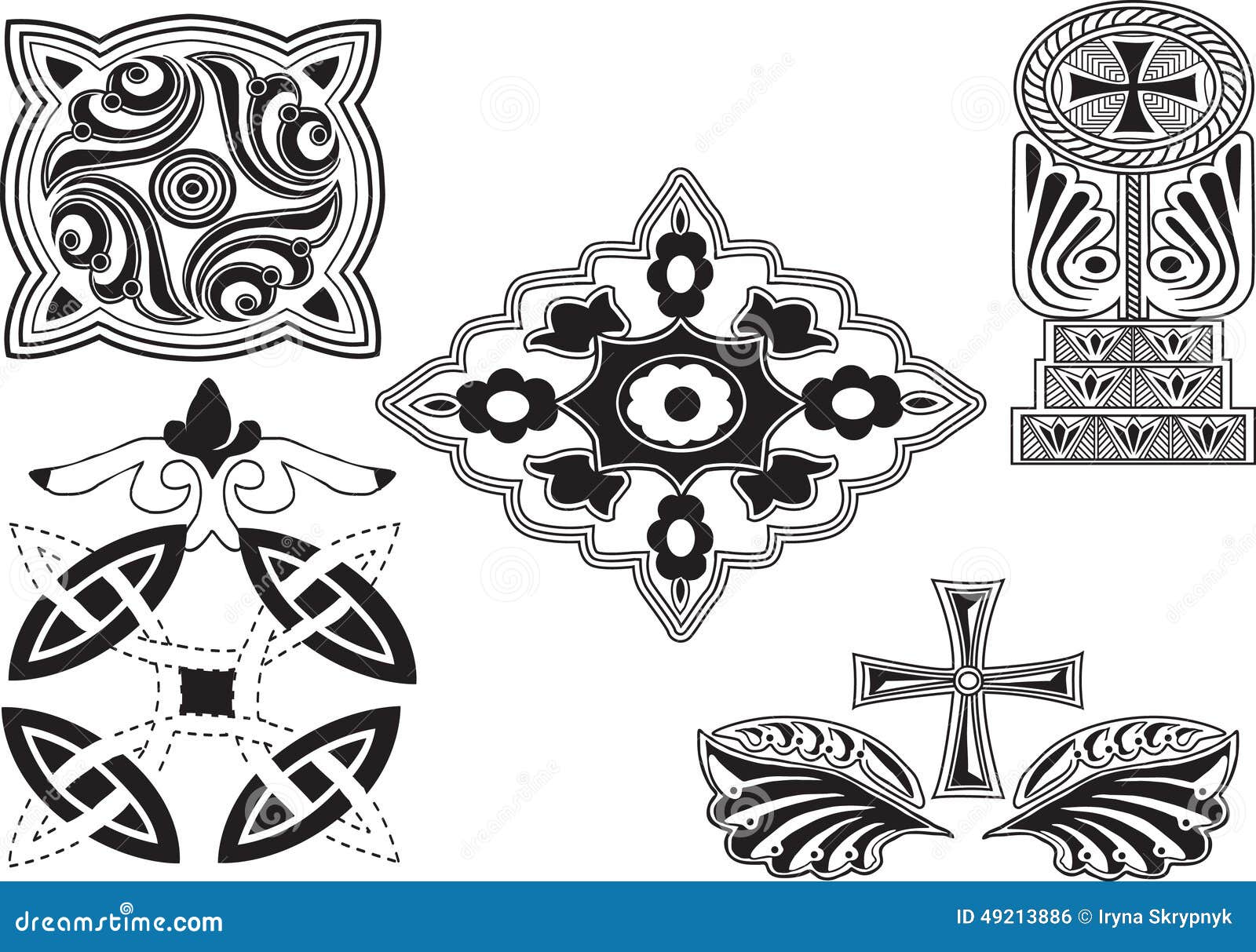 Georgian Ornaments Set Stock Vector - Image: 49213886