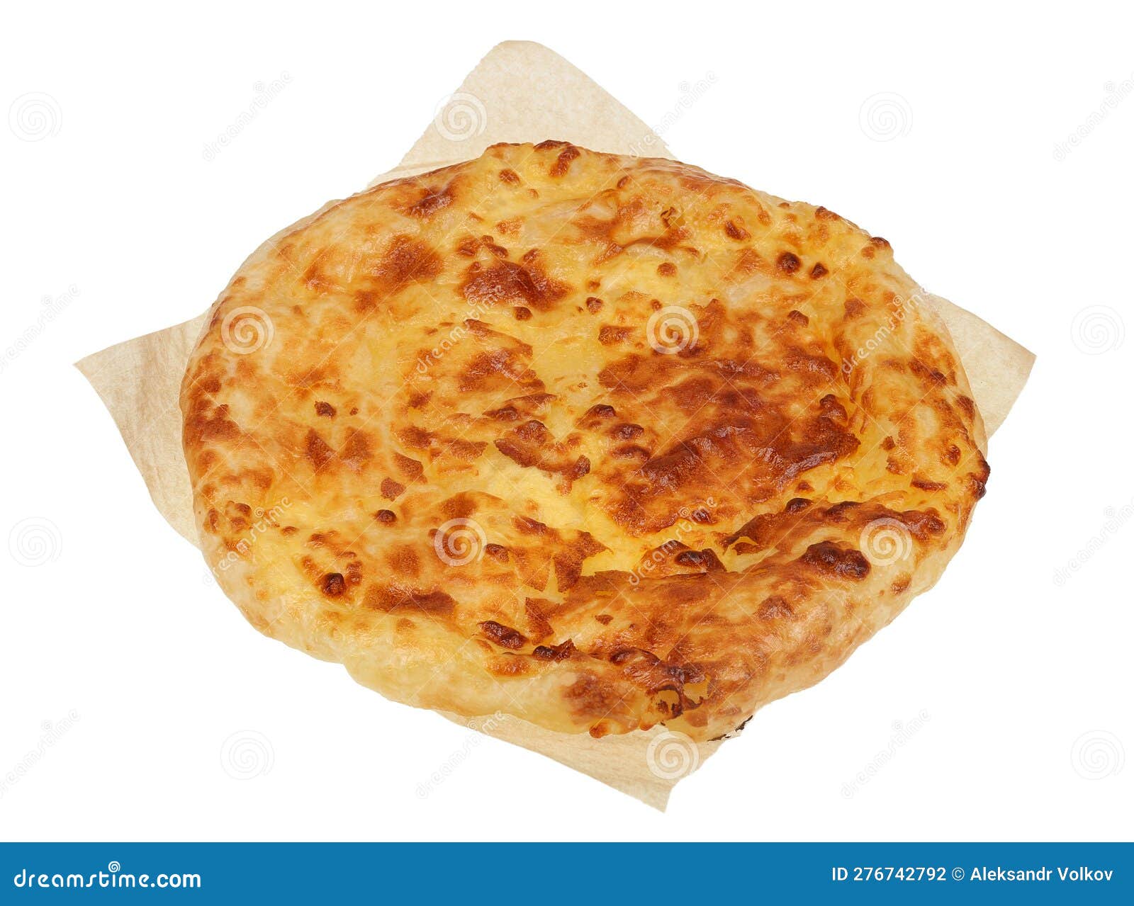 Georgian Traditional Flatbread with Cheese - Khachapuri Isolated Stock ...