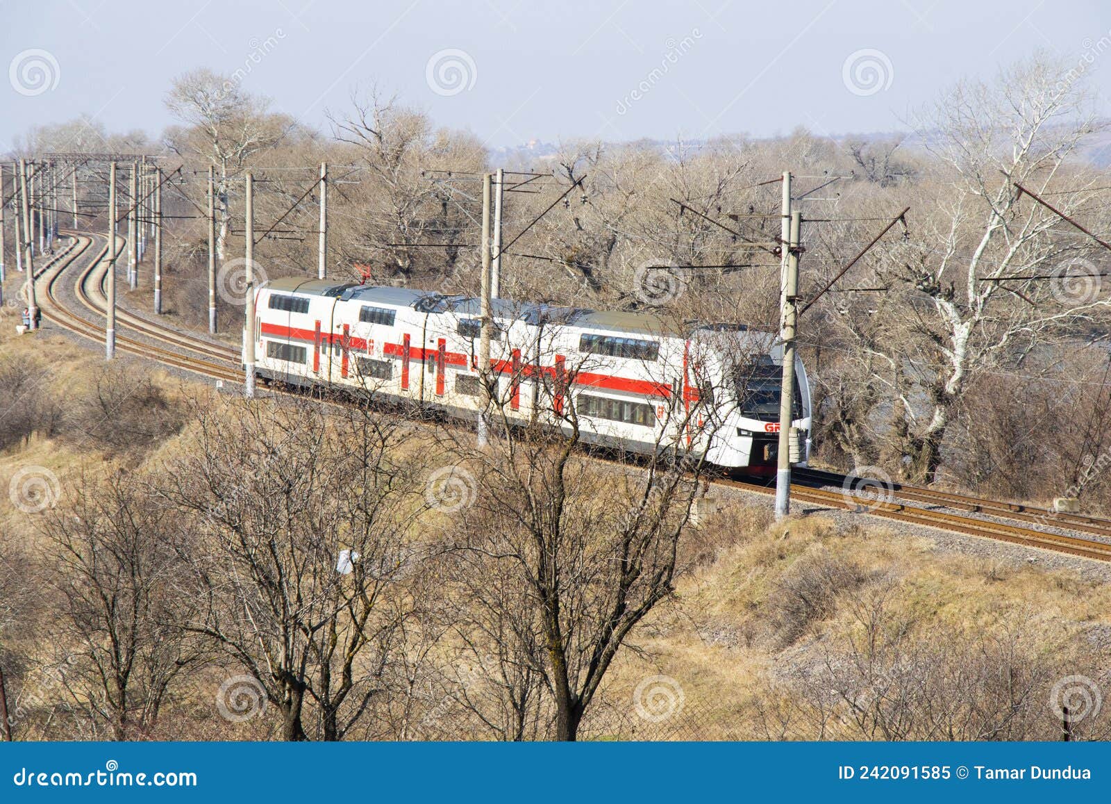 Georgian Train in Gori, Red and White Train Editorial Image - Image of ...